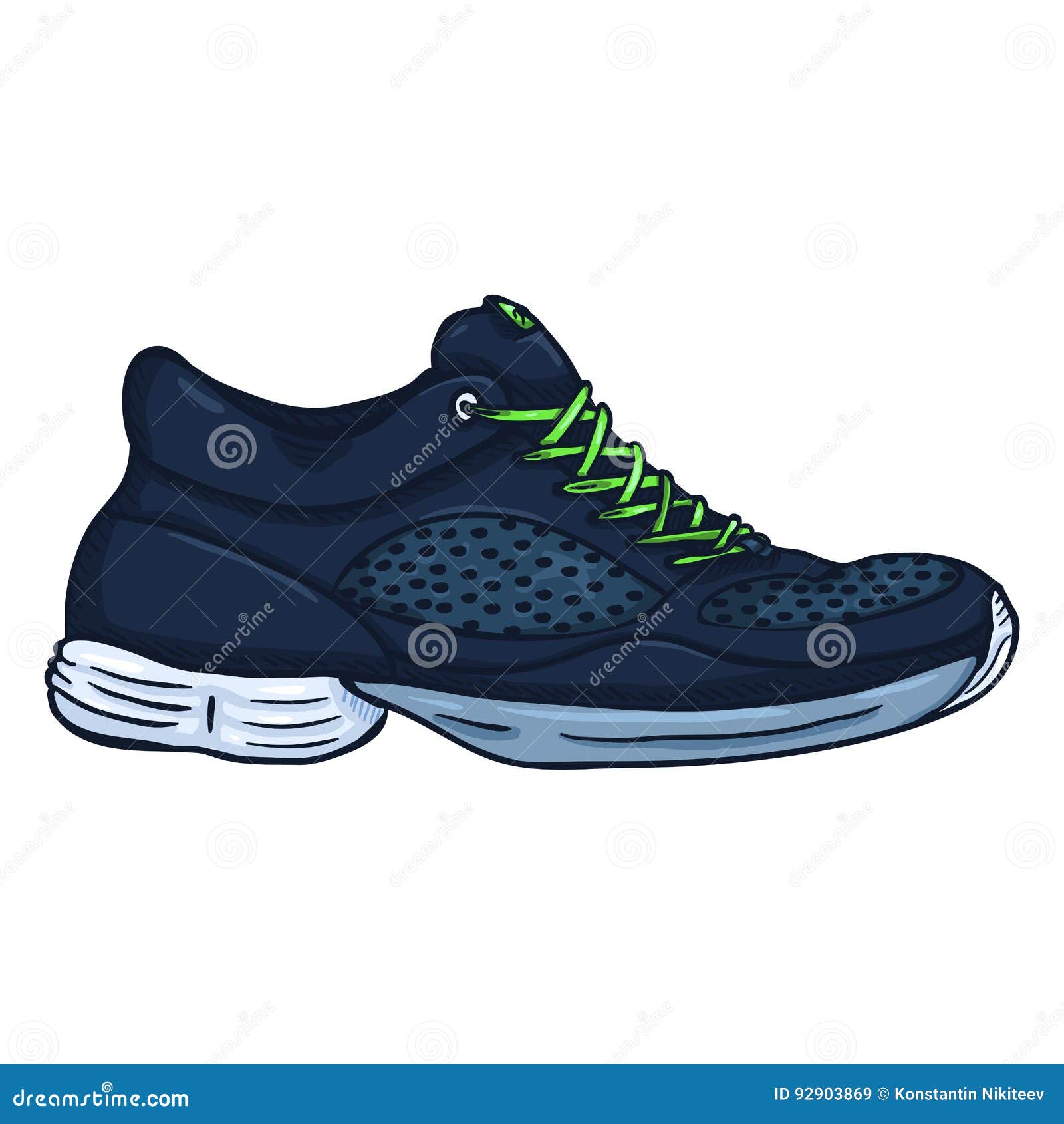 Vector Cartoon Blue Running Shoes Stock Vector - Illustration of field ...