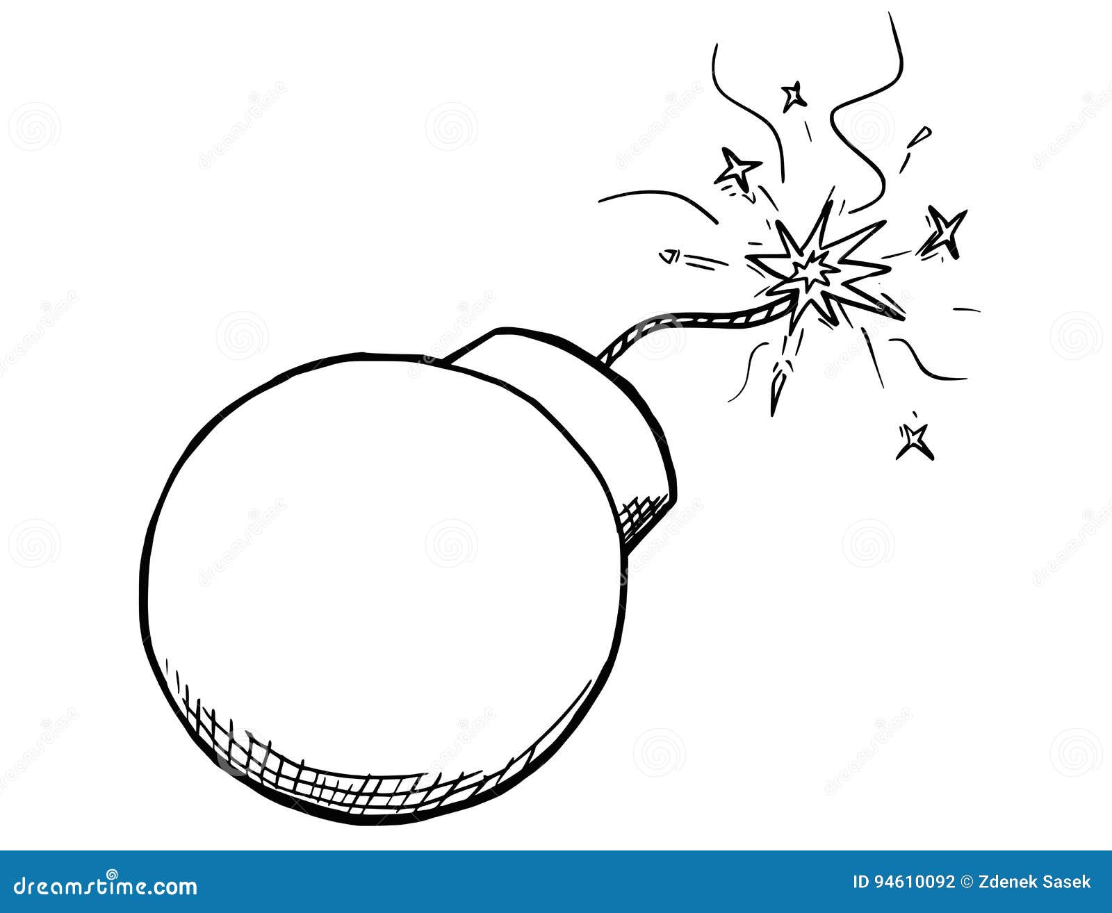 Vector Cartoon of Bomb with Fuse Burning Stock Vector - Illustration of ...