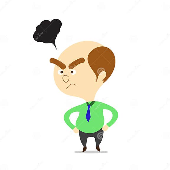 Vector Cartoon Boss Looking Angry. Stock Vector - Illustration of ...