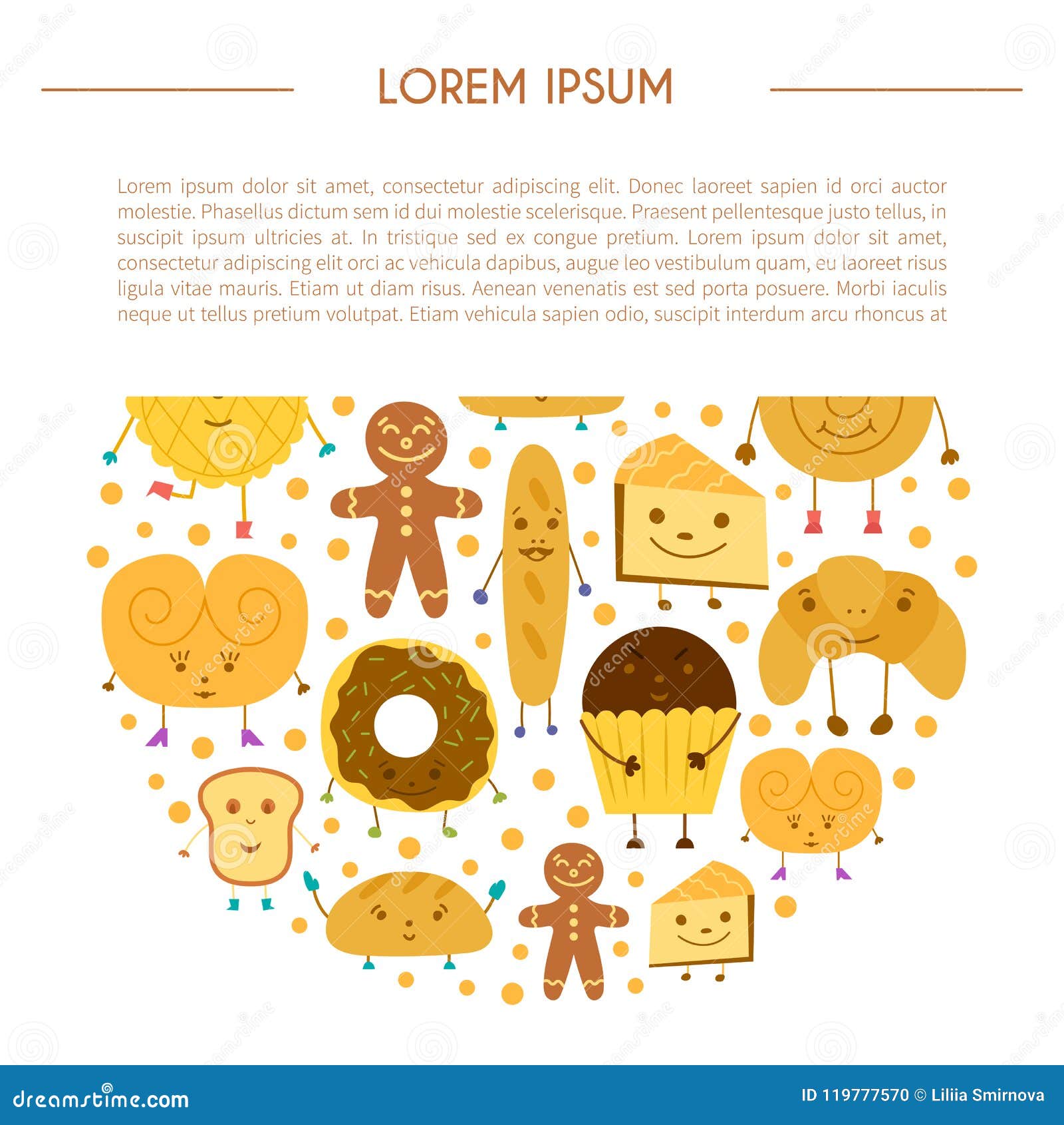 Vector Cartoon Bread Characters Stock Vector Illustration Of