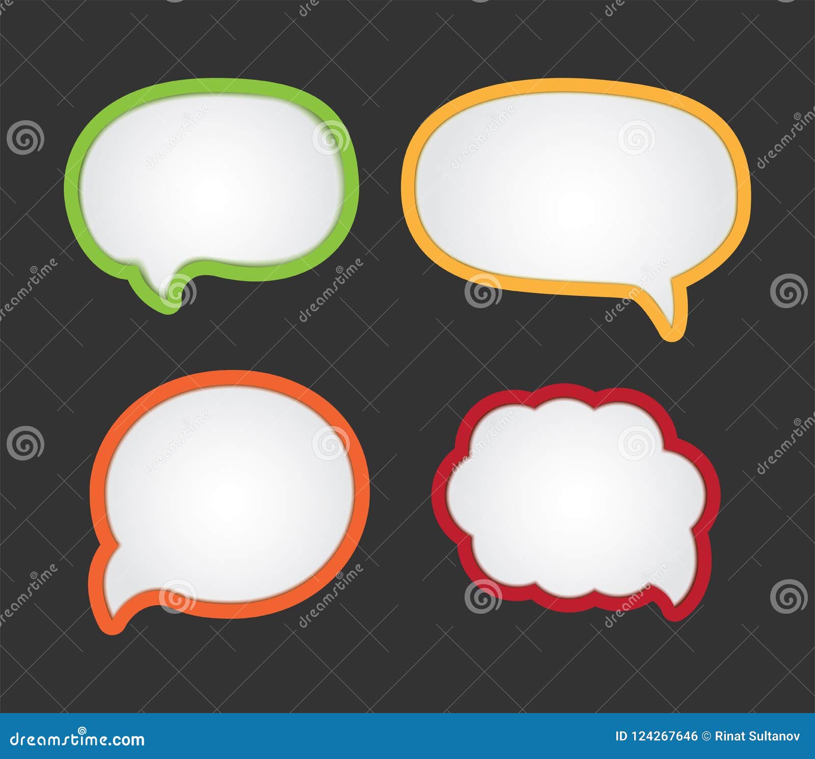Vector Cartoon Bubble Speech - Dialog, Communication Messages Stock ...