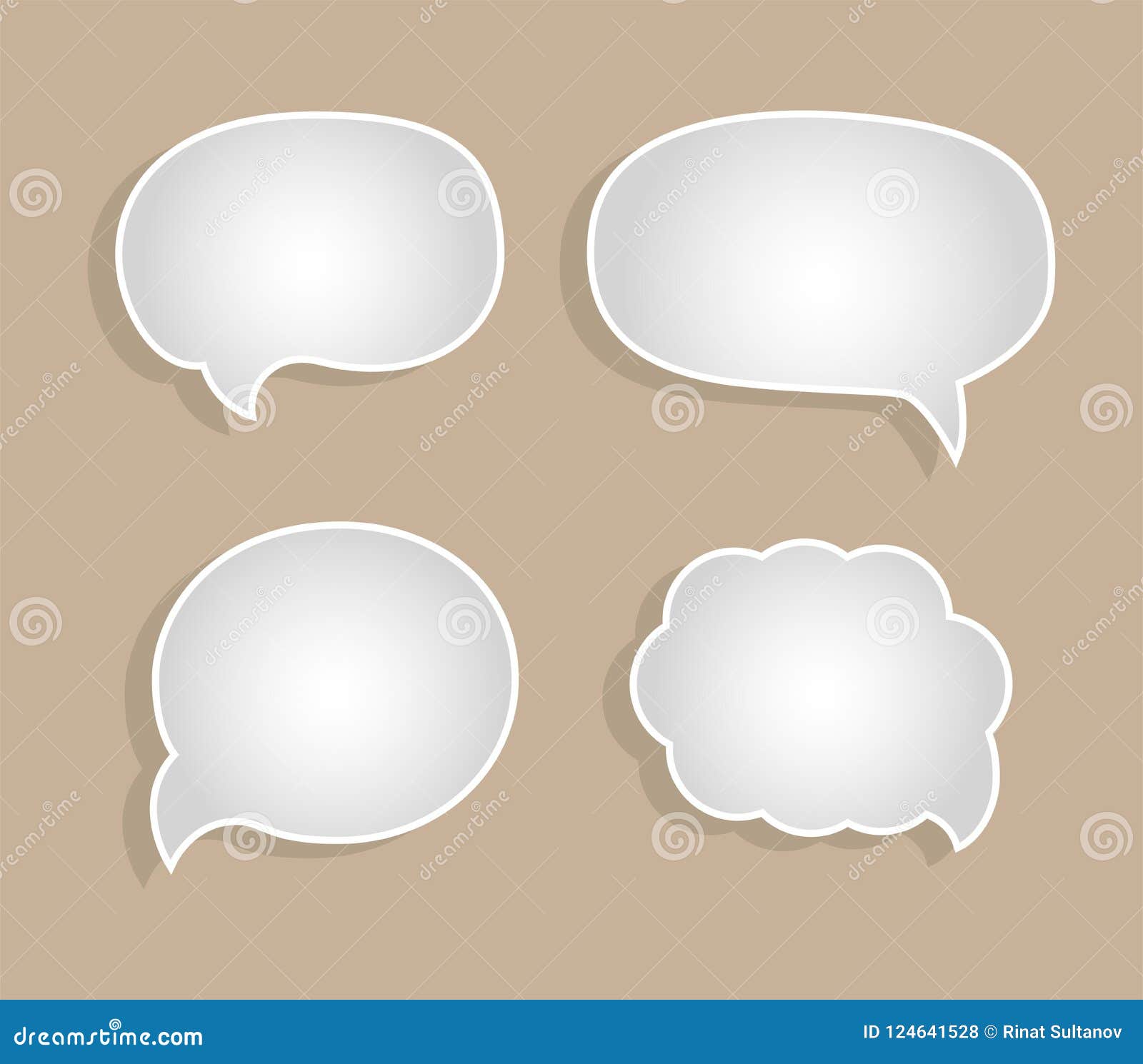 Vector Cartoon Bubble Speech - Dialog, Communication Messages Stock ...