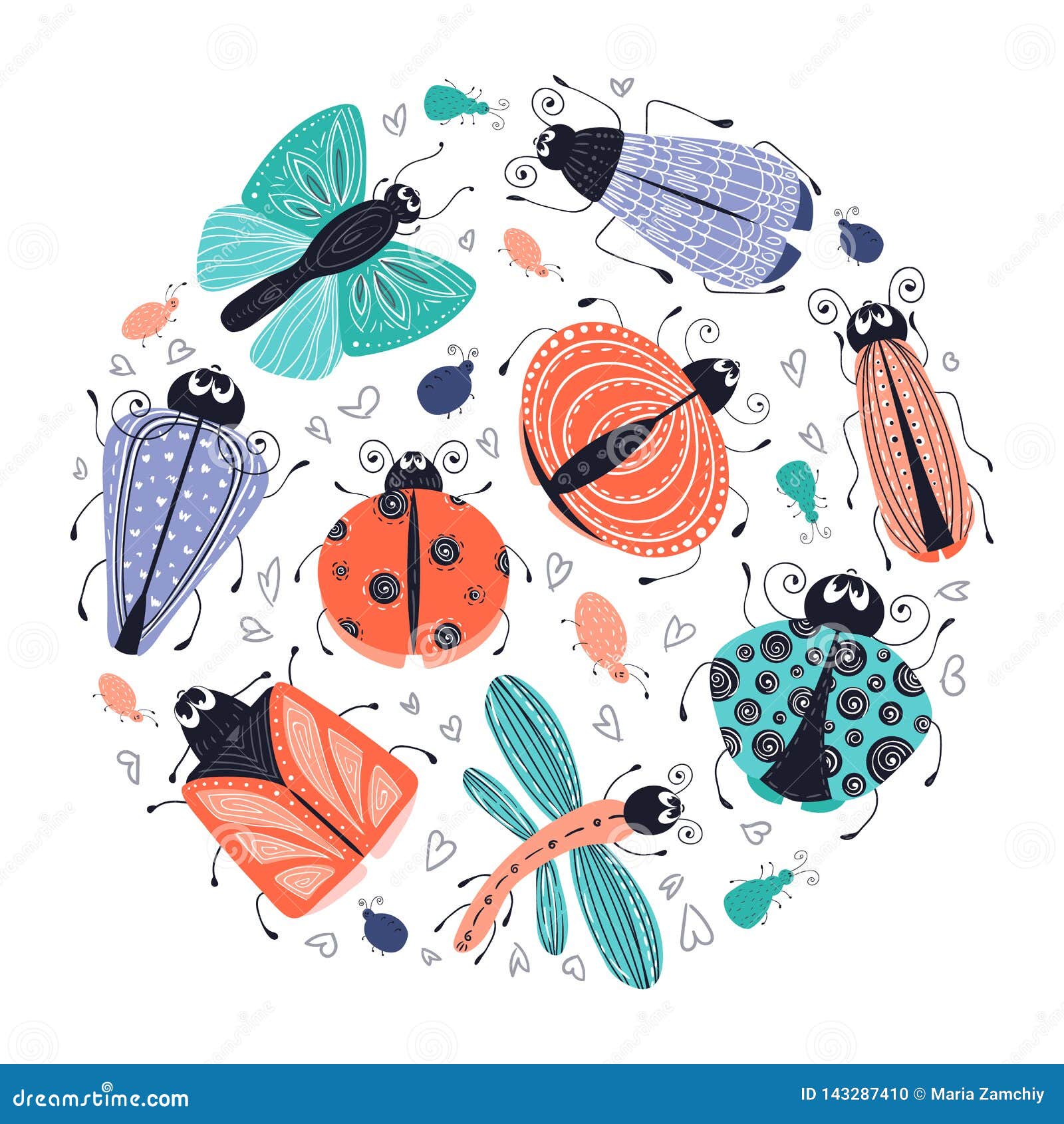 Vector cartoon bugs stock vector. Illustration of cartoon - 143287410