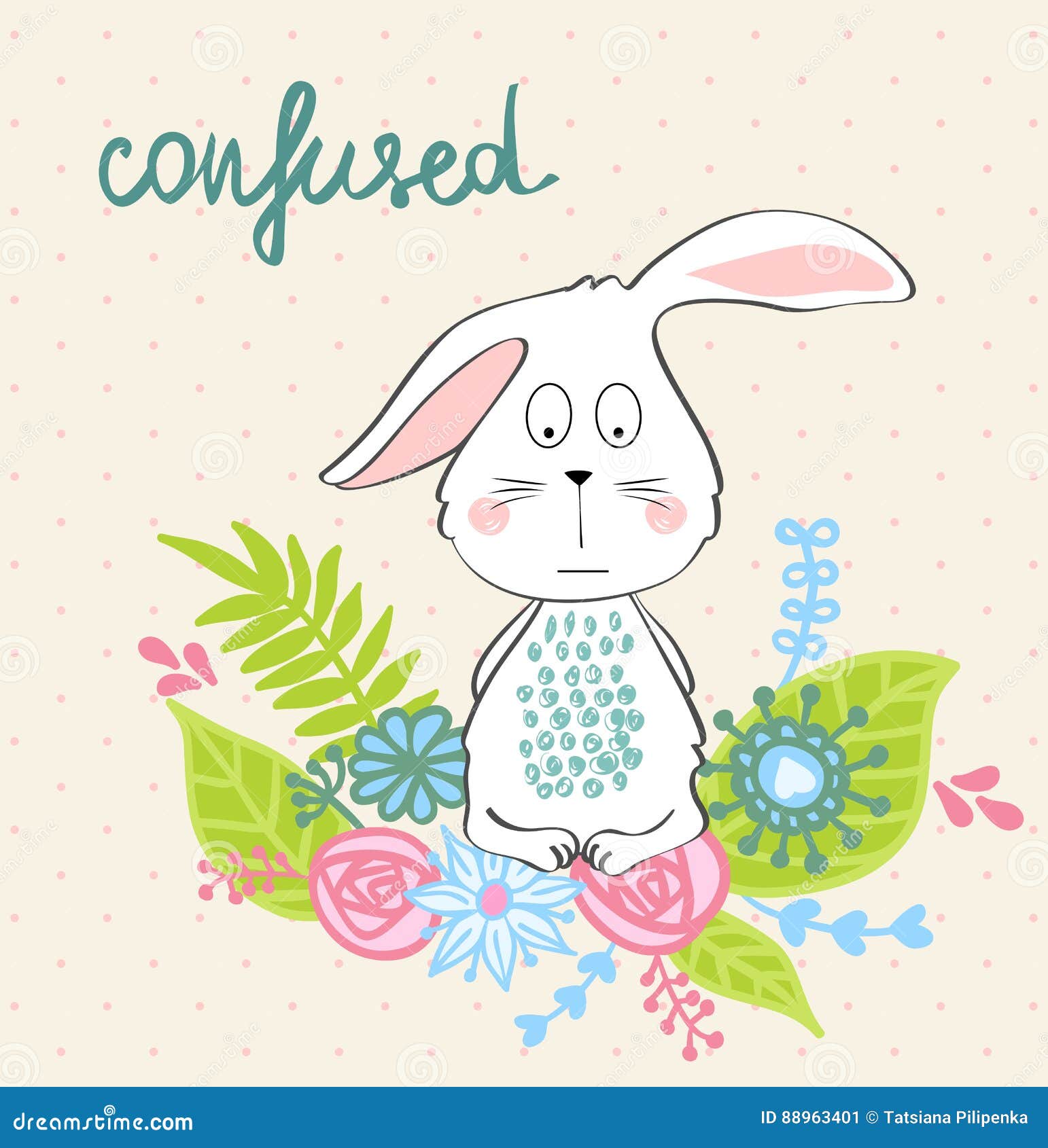 Vector cartoon bunny stock vector. Illustration of bunny - 88963401