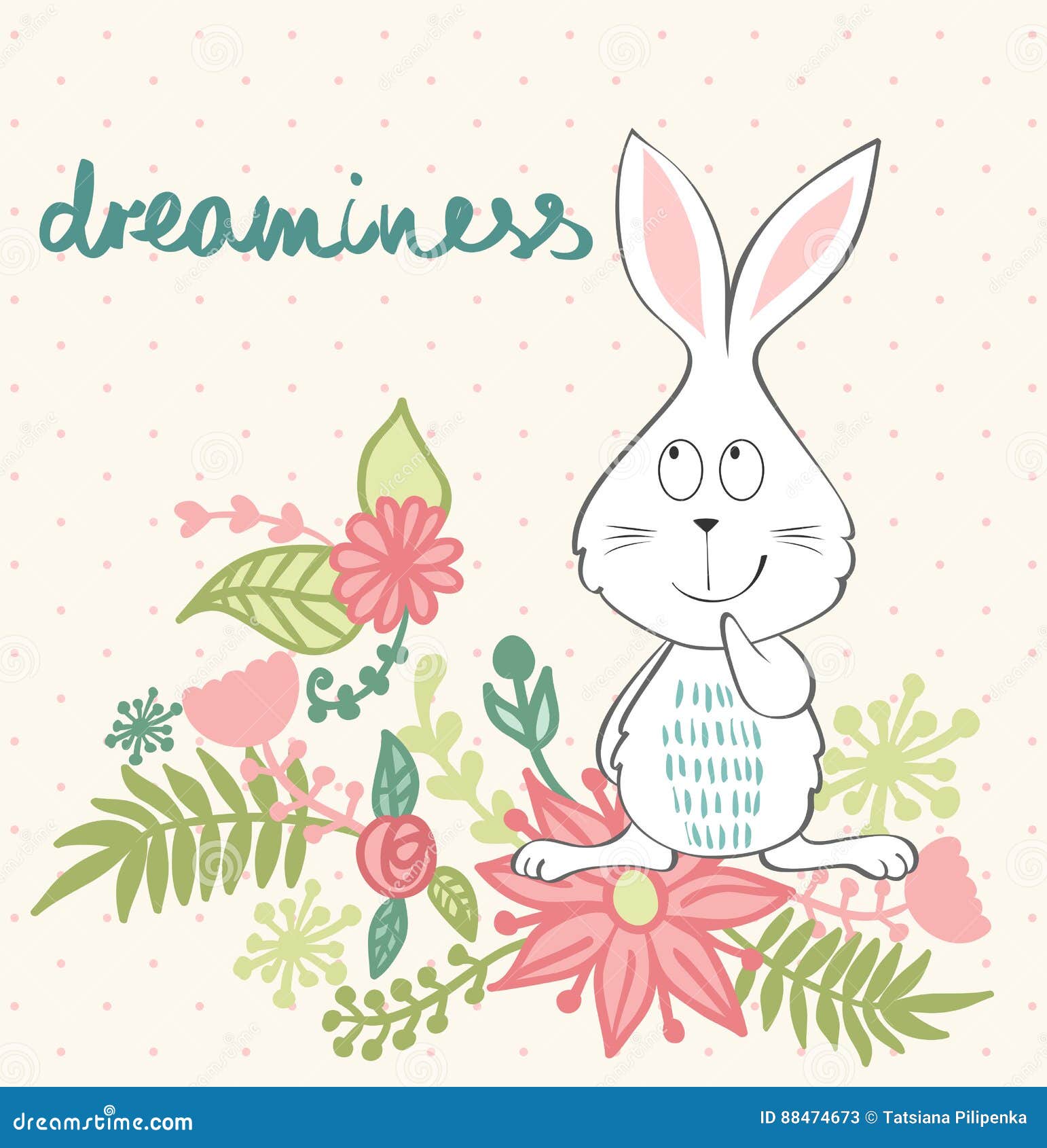 Vector cartoon bunny stock vector. Illustration of decor - 88474673