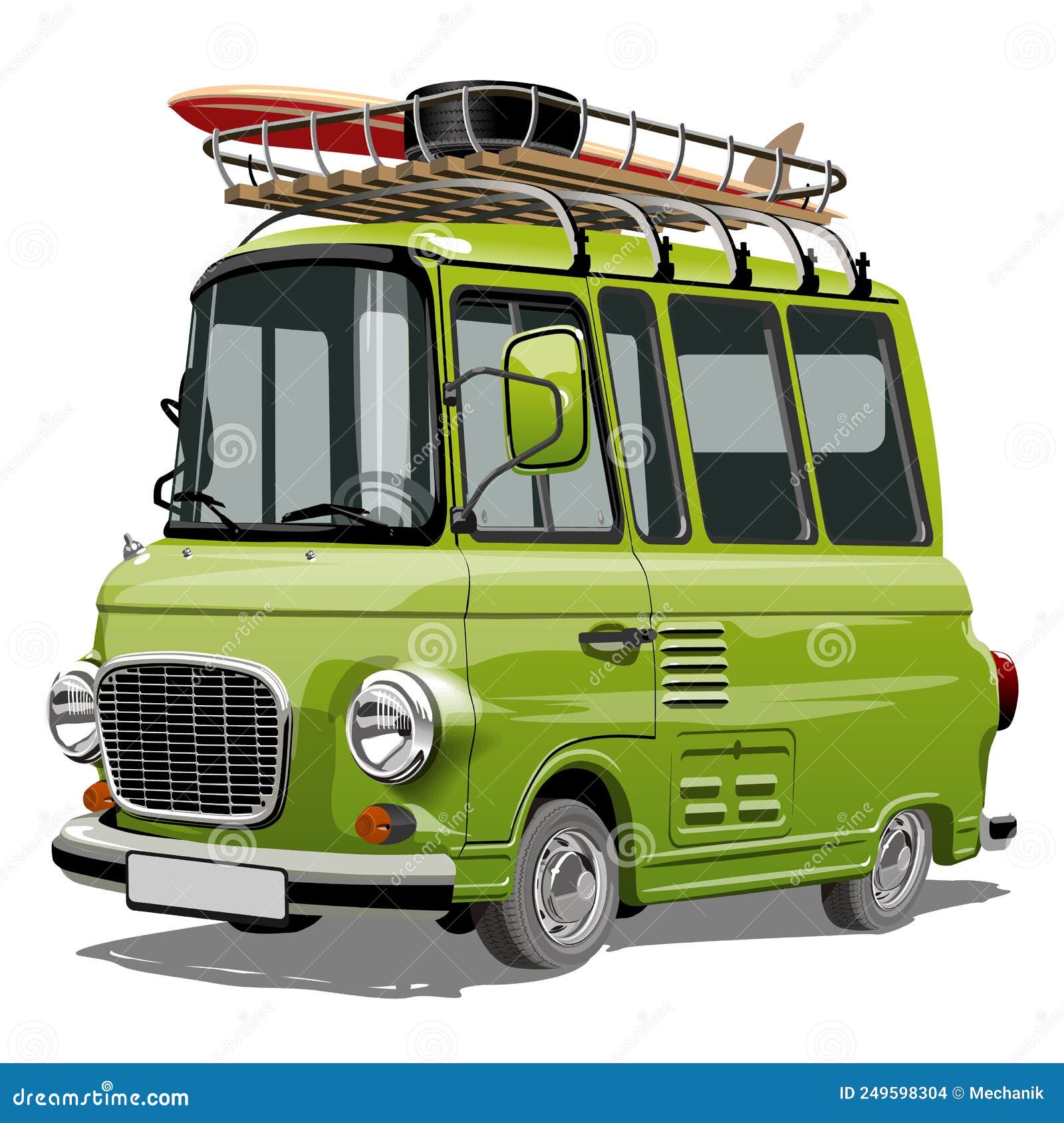 Cartoon Camper Van stock vector. Illustration of vector - 249598304