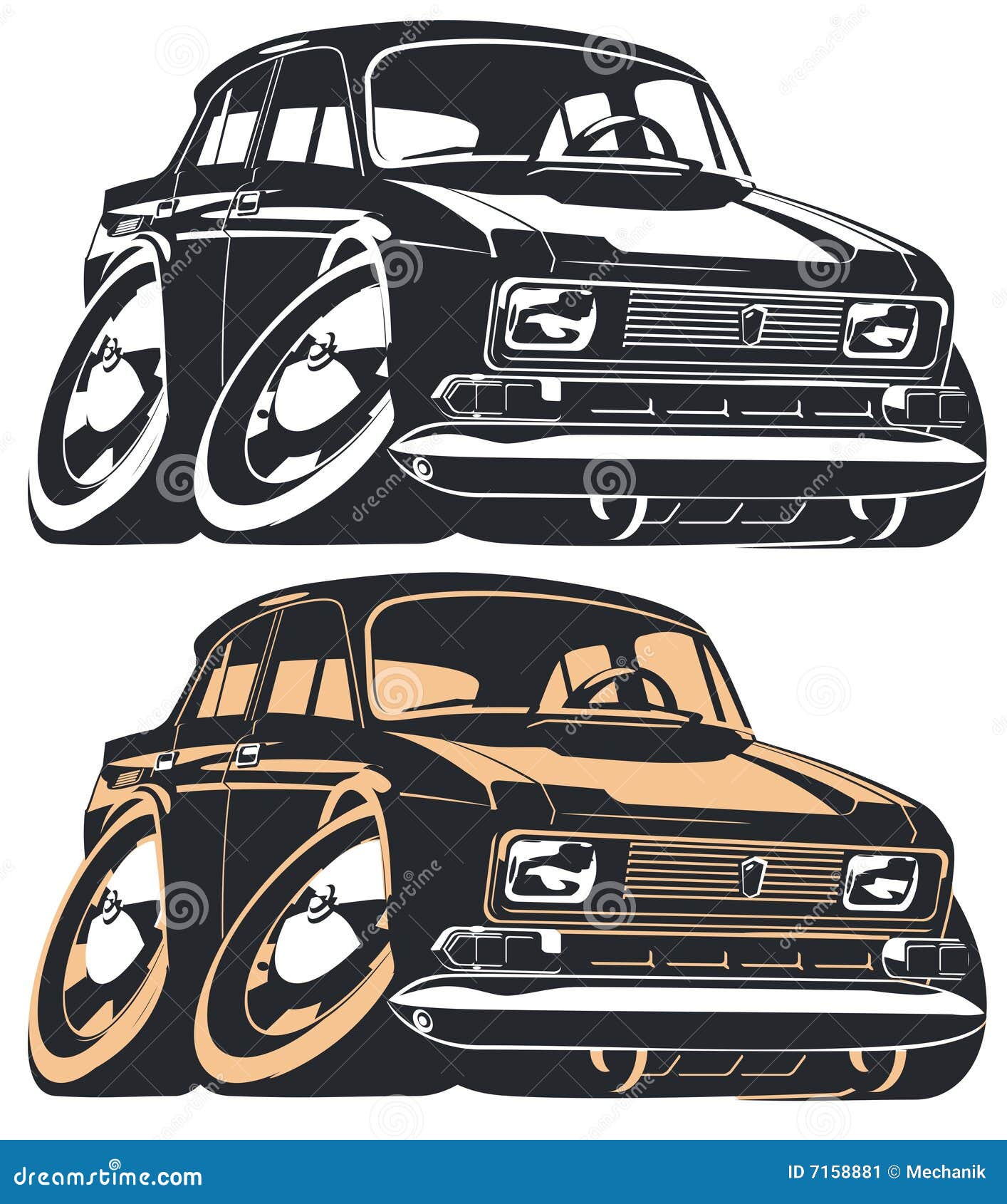 Vector cartoon car stock vector. Illustration of imagery - 7158881