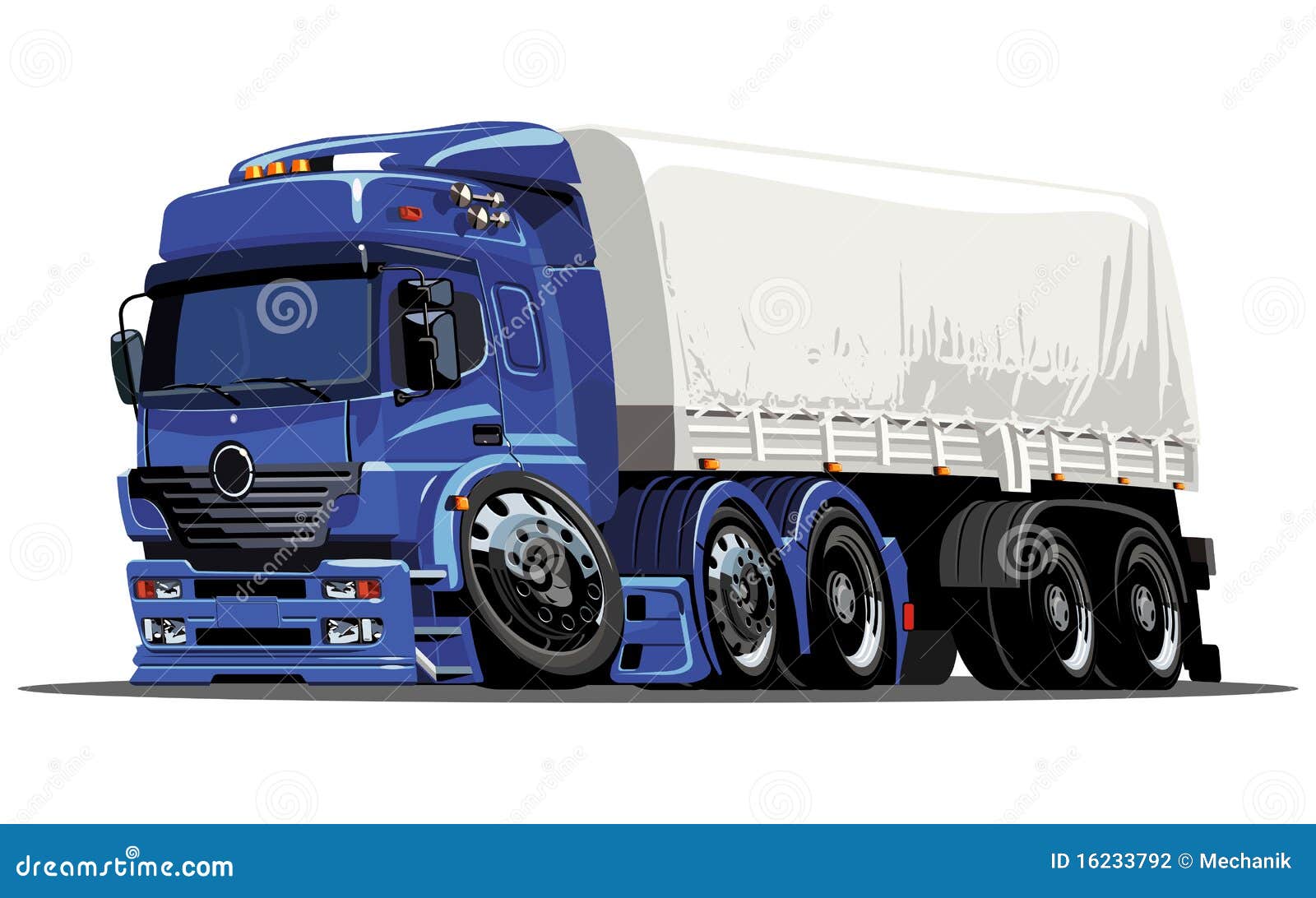 Cartoon Cargo Semi Truck Isolated On White Background | CartoonDealer ...