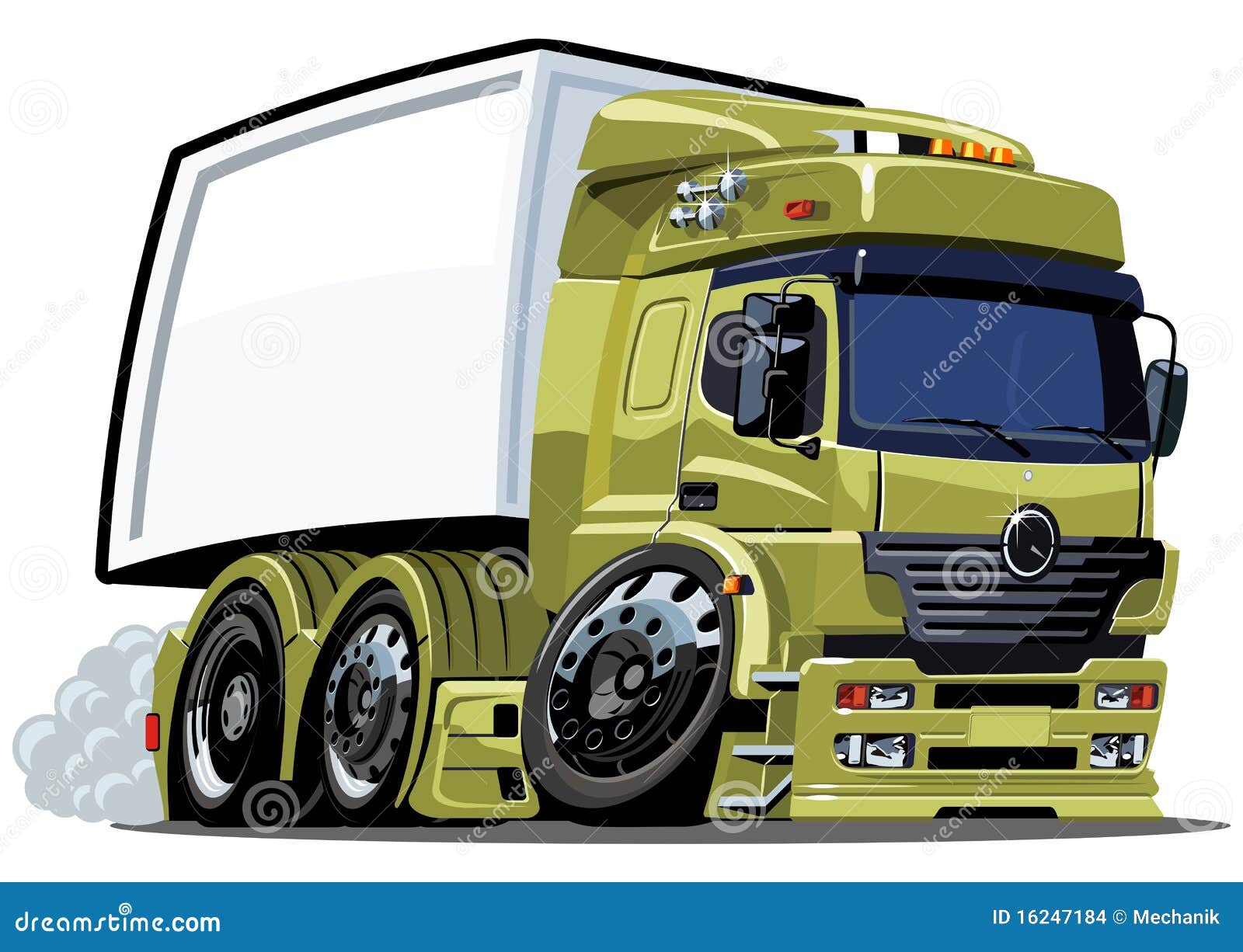 Cartoon Cargo Semi Truck Isolated On White Background | CartoonDealer ...