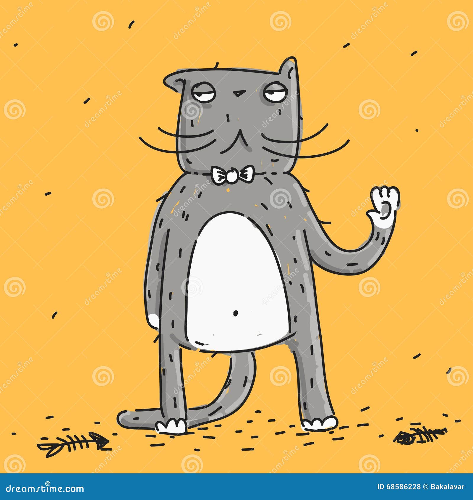 Vector Cartoon Cat stock vector. Illustration of animal - 68586228