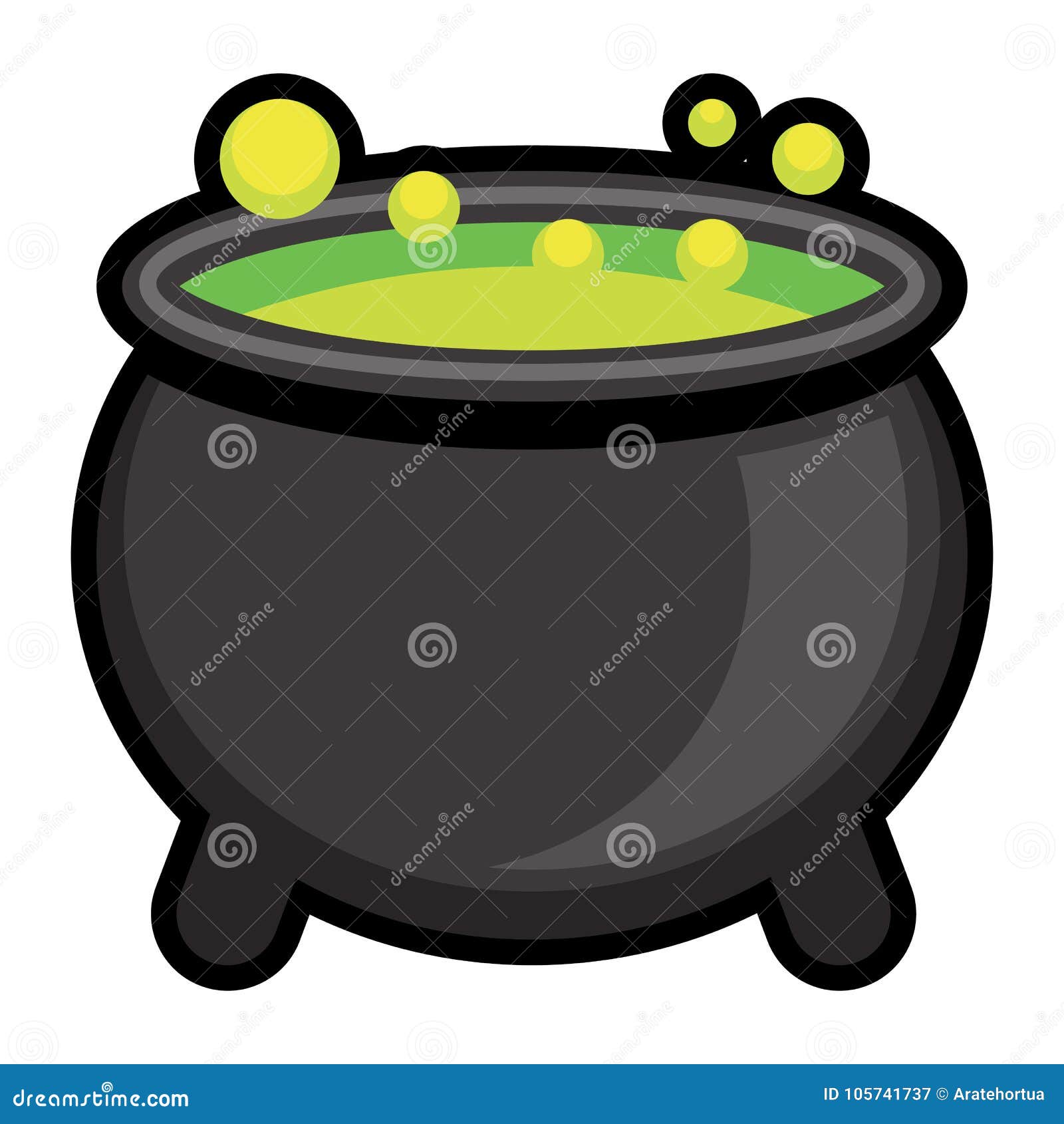 Cartoon Cauldron Icon Isolated on White Background Stock Illustration ...