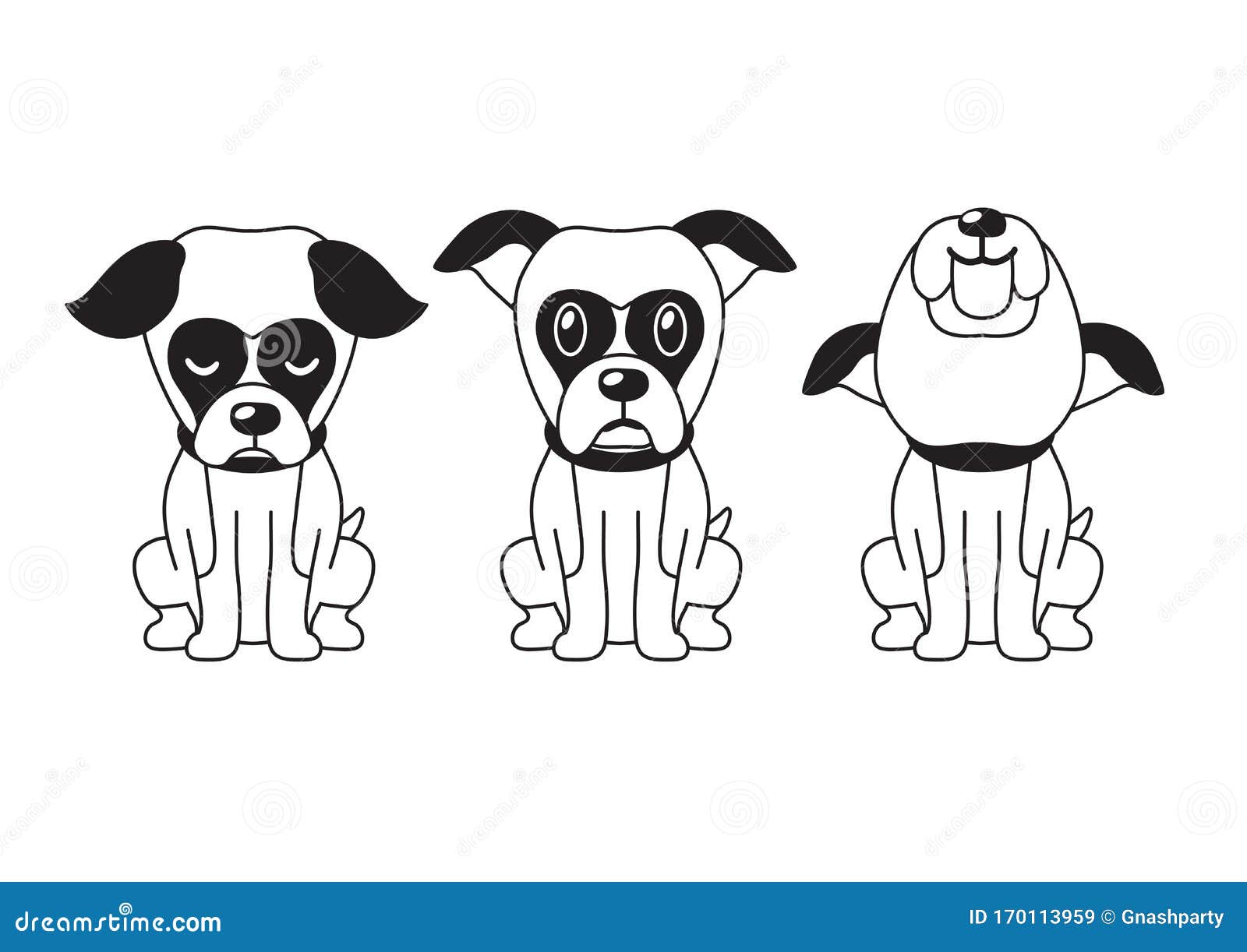 Vector Cartoon Character Boxer Dog Poses Stock Vector - Illustration of ...