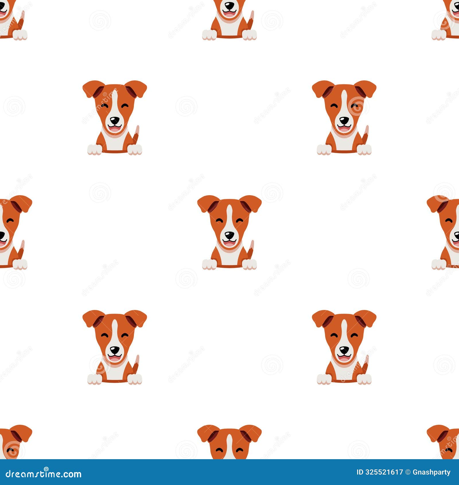 Vector Cartoon Character Cute Basenji Dog Seamless Pattern Background ...