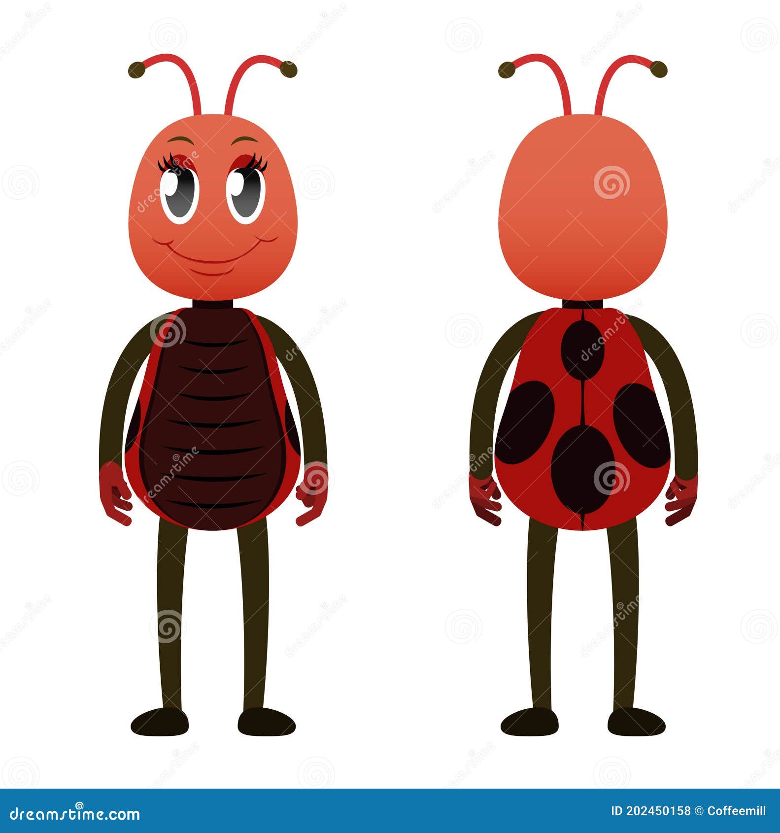 Vector Cartoon Character in a Flat Style. Ladybug Stock Vector ...
