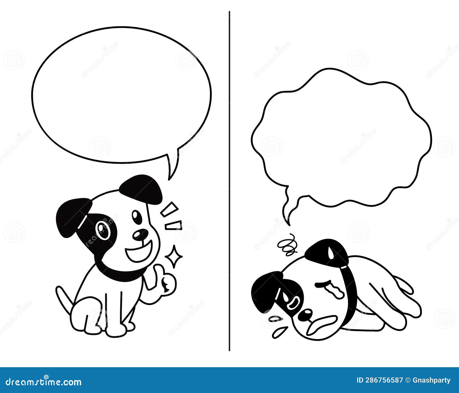 Vector Cartoon Character Jack Russell Terrier Dog Expressing Different ...