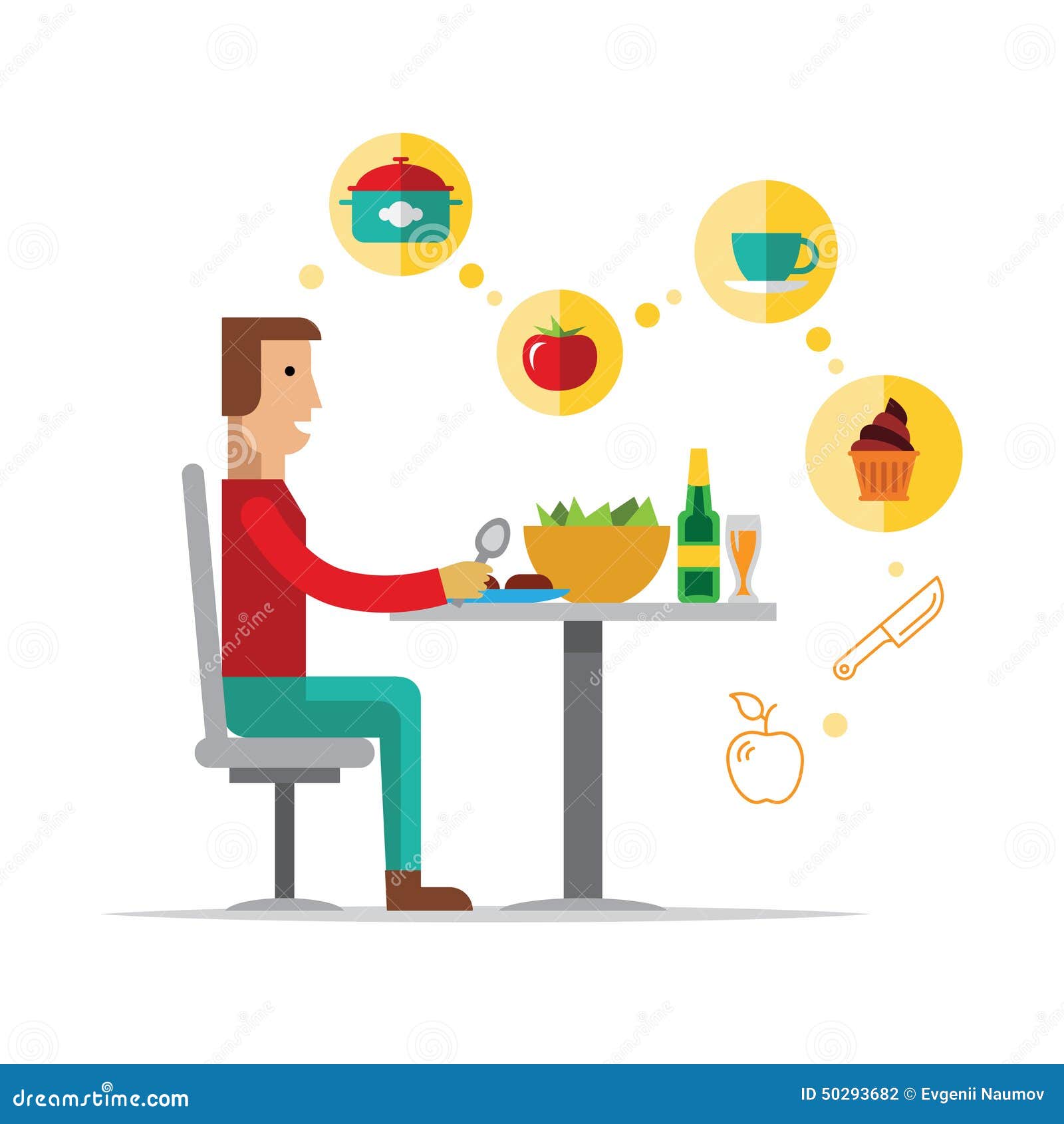 Vector Cartoon Character of a Man Choosing between Stock Vector ...