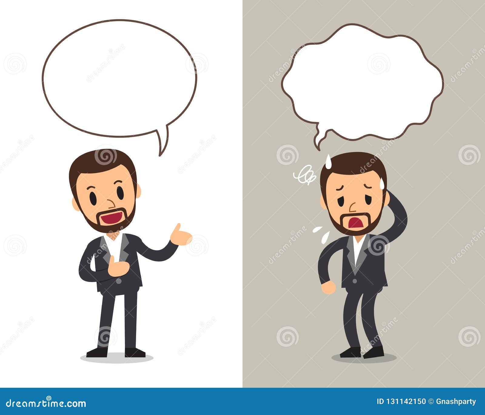 Vector Cartoon Character a Man Expressing Different Emotions with ...