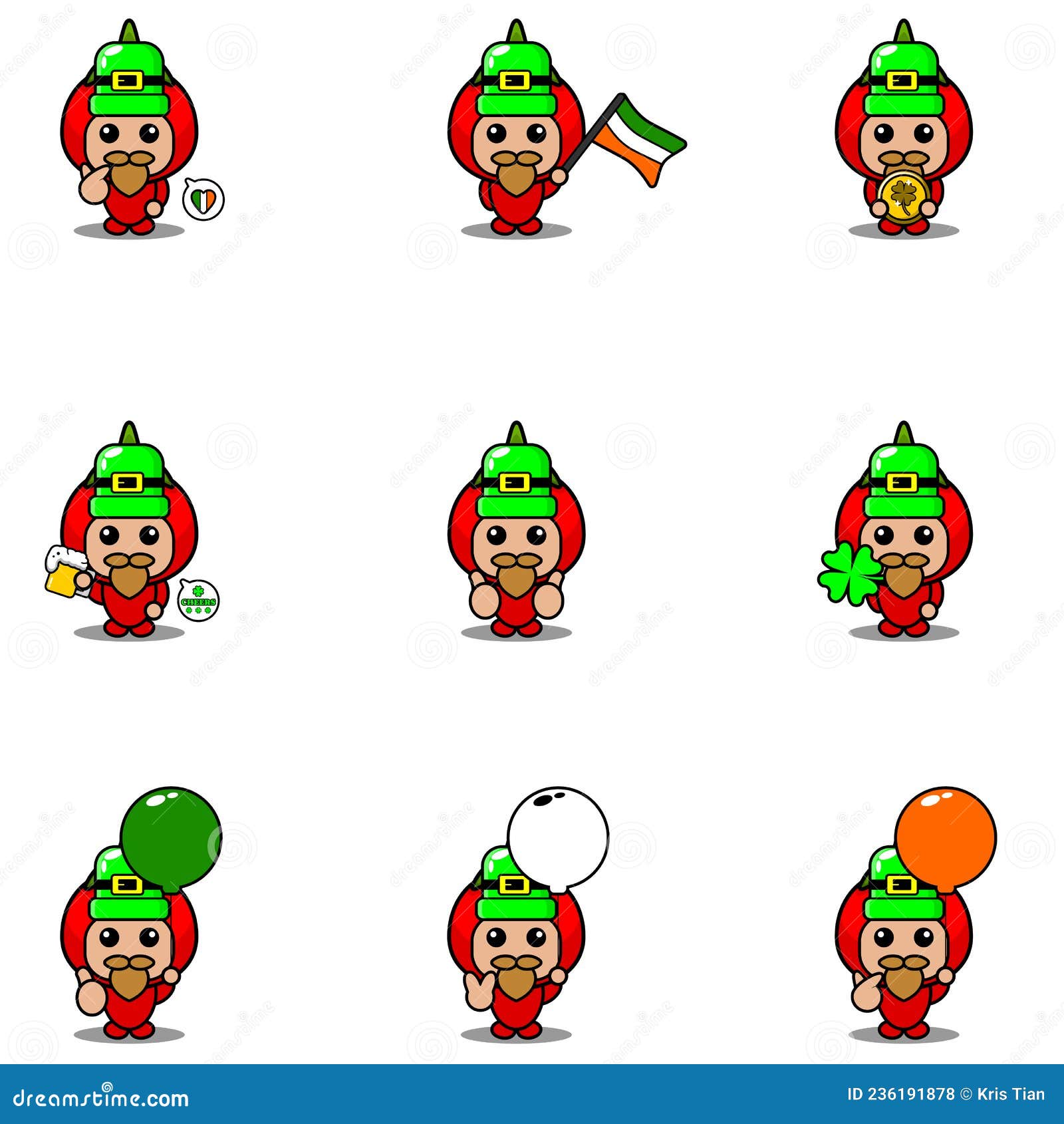 St Patricks Vegetable Tomato Bundle Set Stock Vector - Illustration of ...