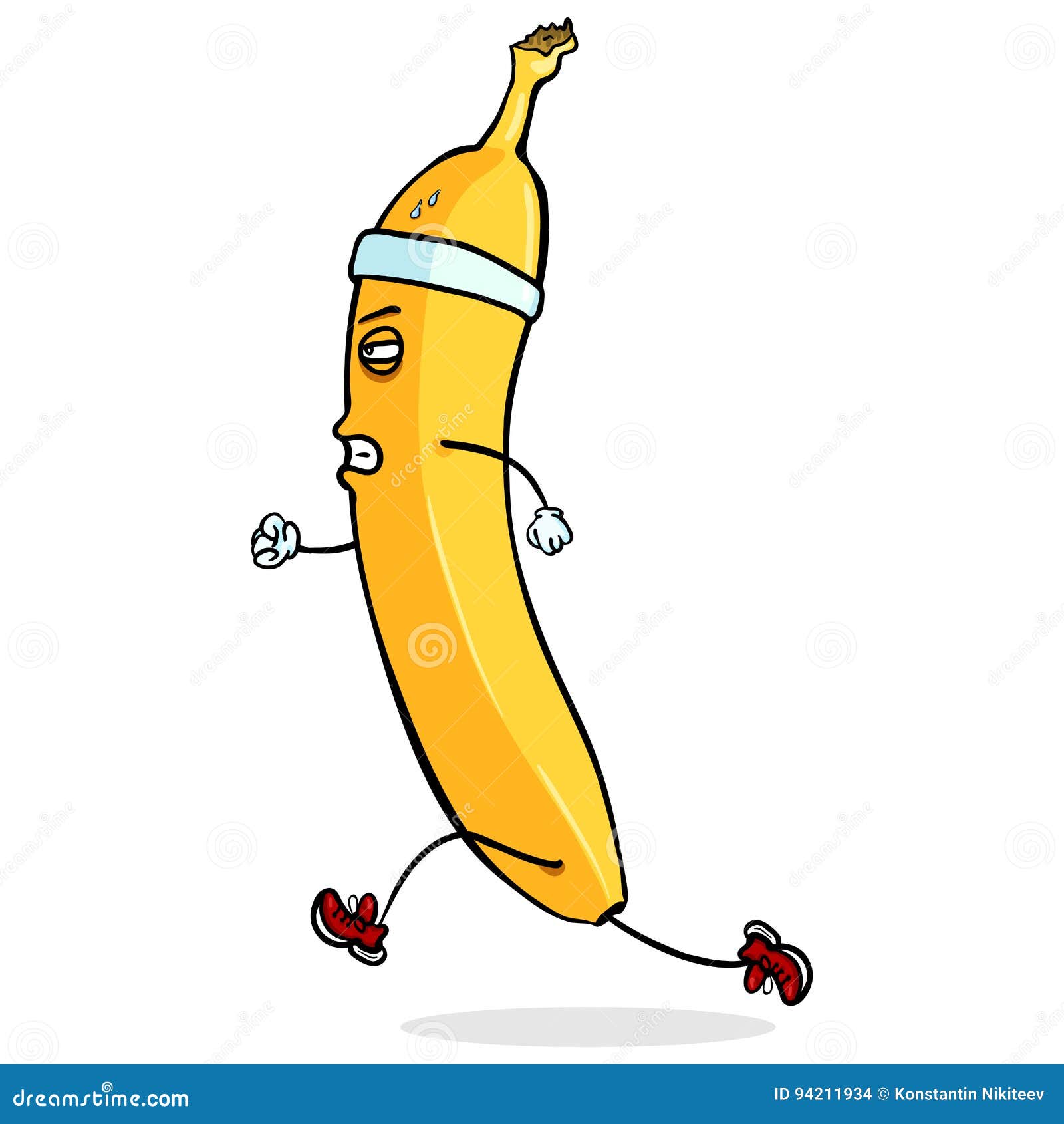 Vector Cartoon Character - Running Banana Stock Vector - Illustration ...