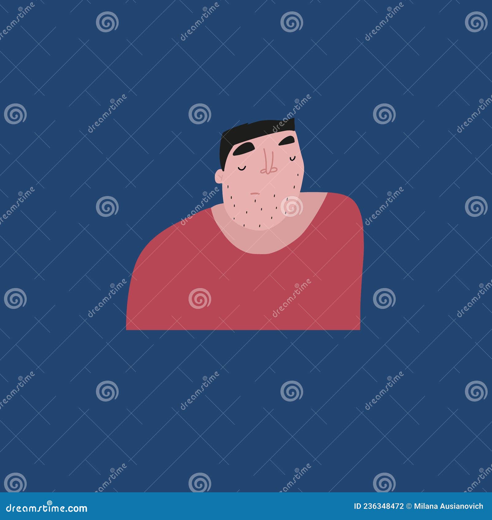 Vector Cartoon Character Sad Man Upset by Something Stock Vector ...