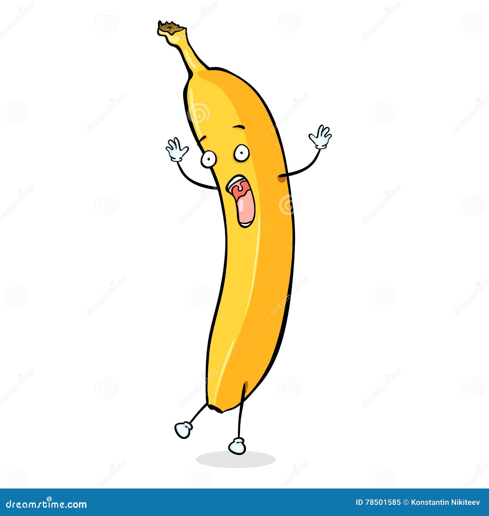 Vector Cartoon Character - Scared Banana Stock Vector - Illustration of ...