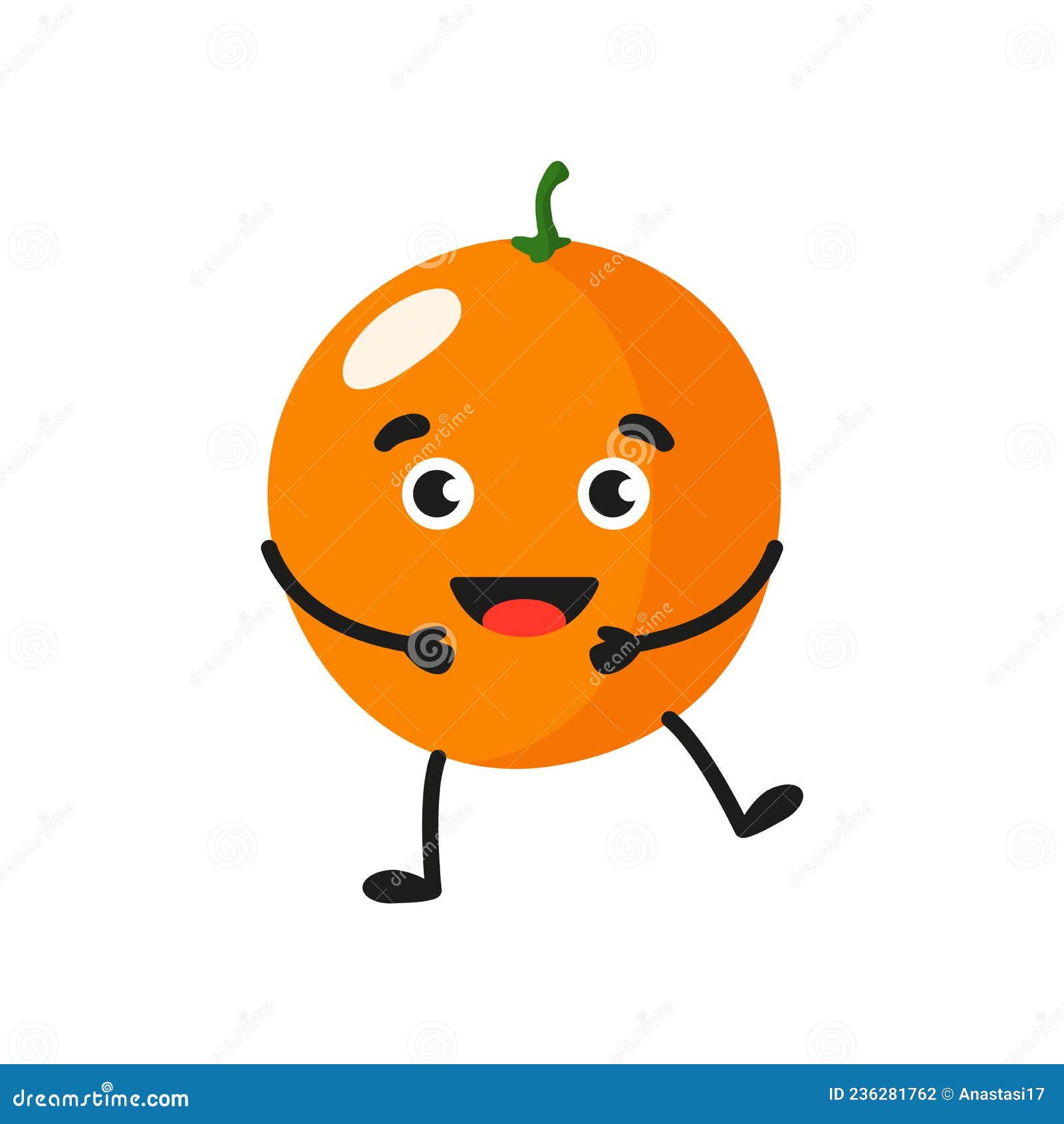 Vector Cartoon Cheerful Cute Orange Character Stock Vector ...