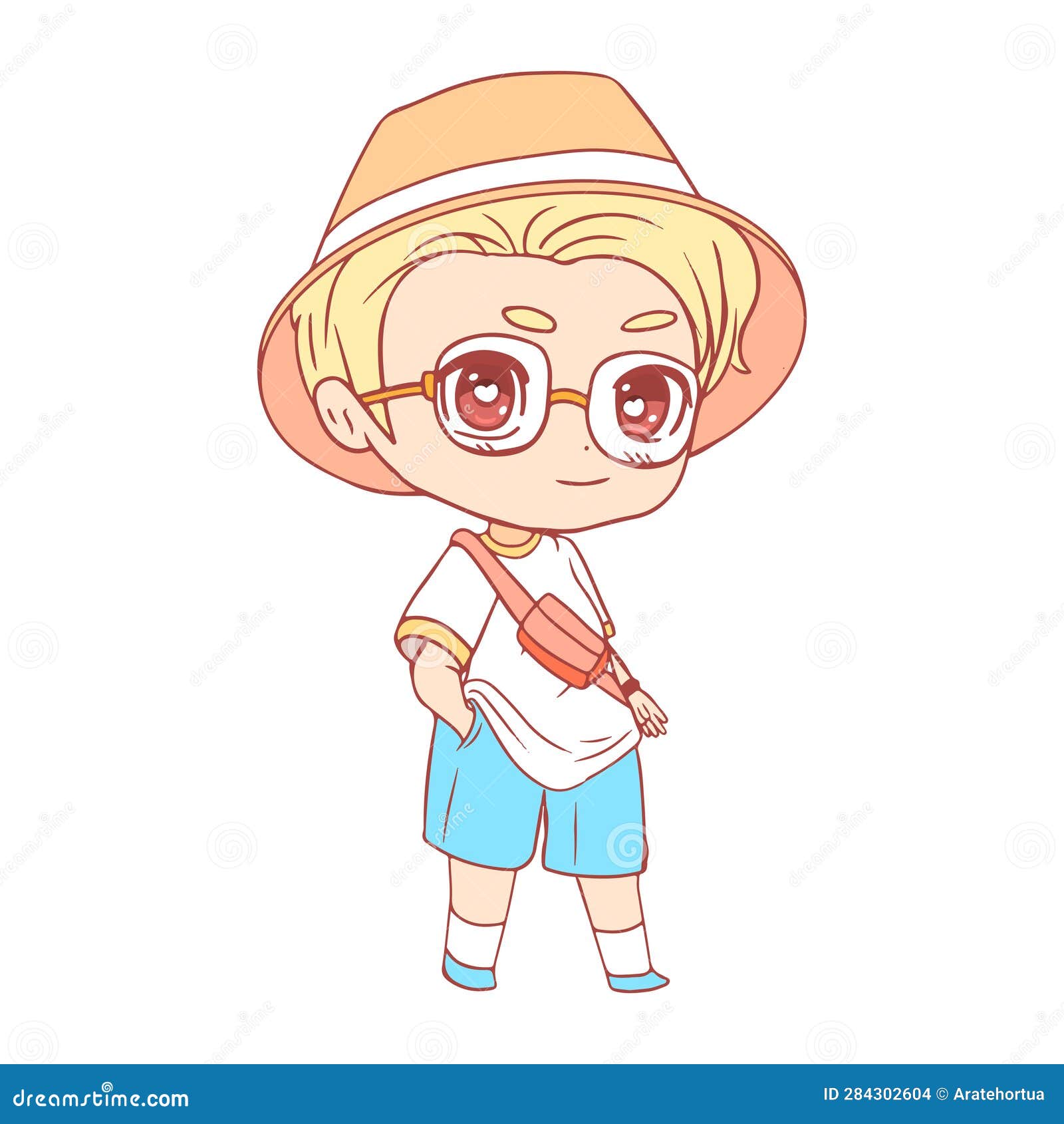 Vector Cartoon Chibi Boy Character Isolated Illustration Stock Vector ...