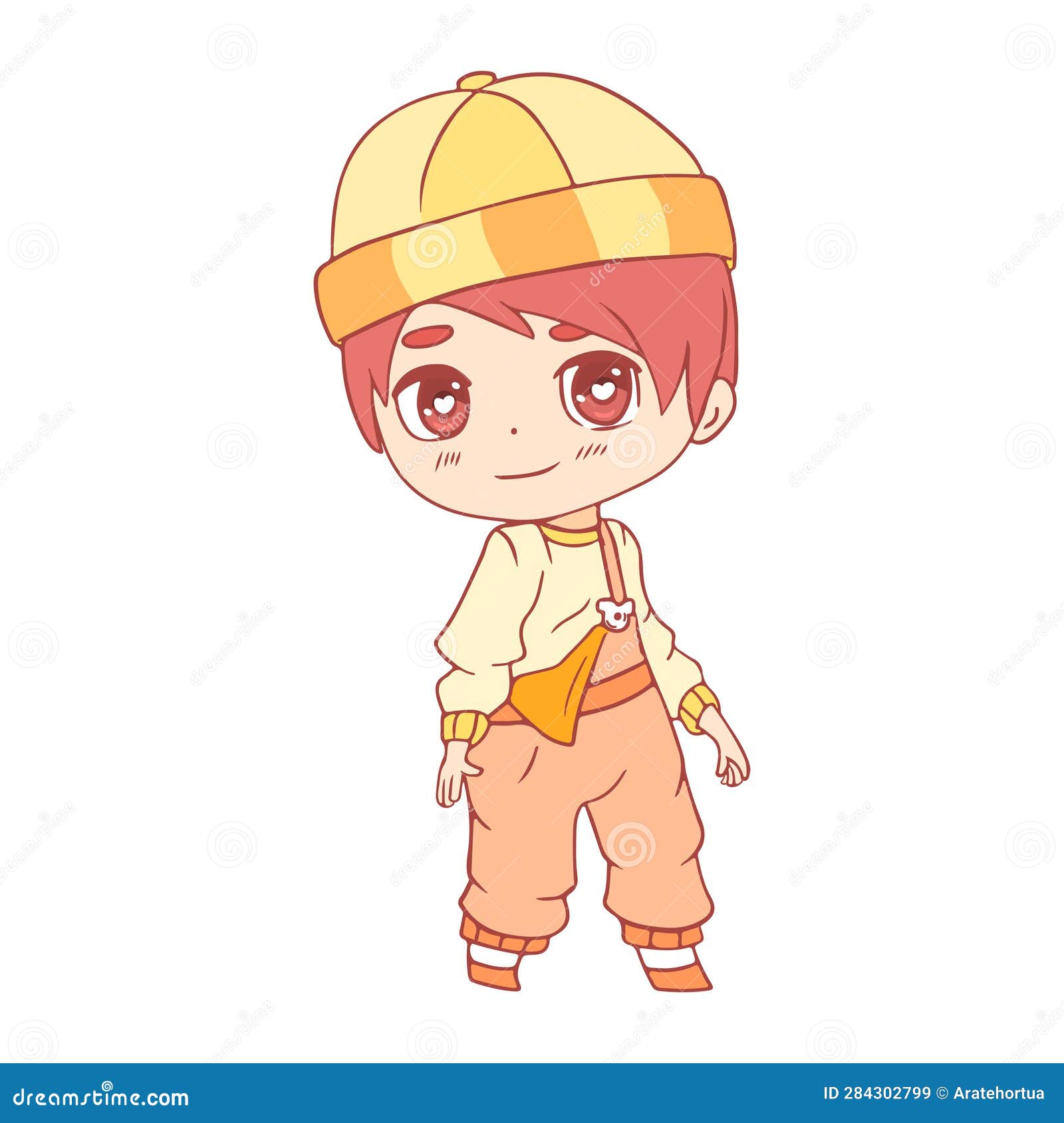 Vector Cartoon Chibi Boy Character Isolated Illustration Stock Vector ...