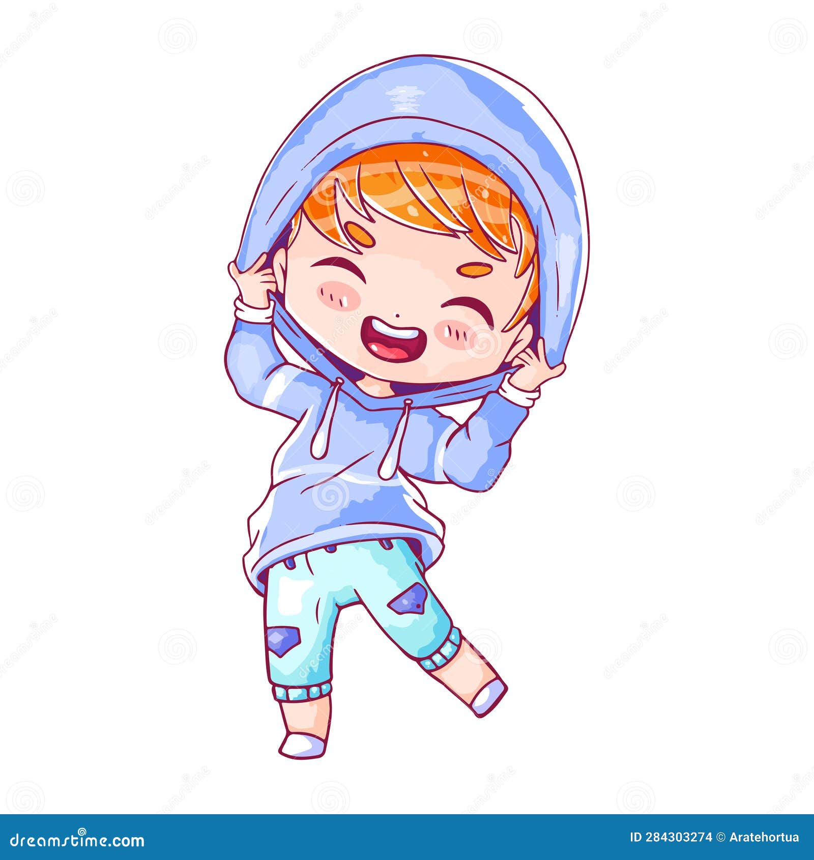 Vector Cartoon Chibi Boy Character Isolated Illustration Stock Vector ...
