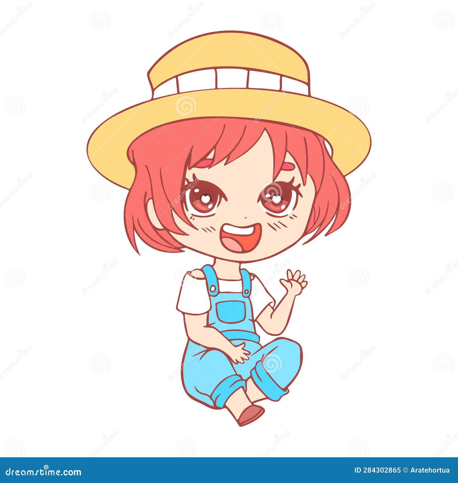 Vector Cartoon Chibi Girl Character Isolated Illustration Stock Vector ...