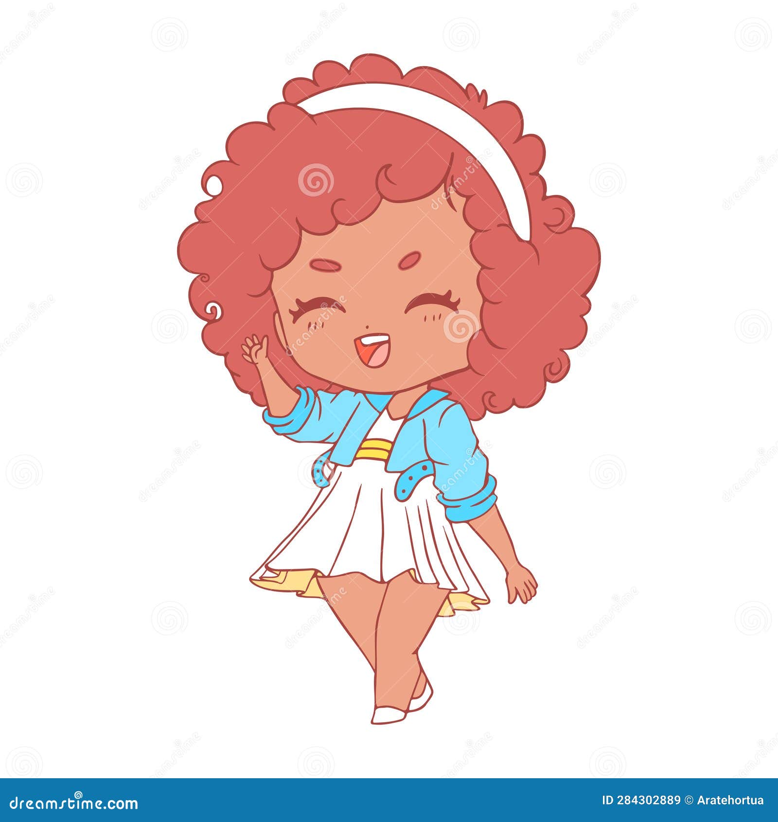 Vector Cartoon Chibi Girl Character Isolated Illustration Stock Vector ...