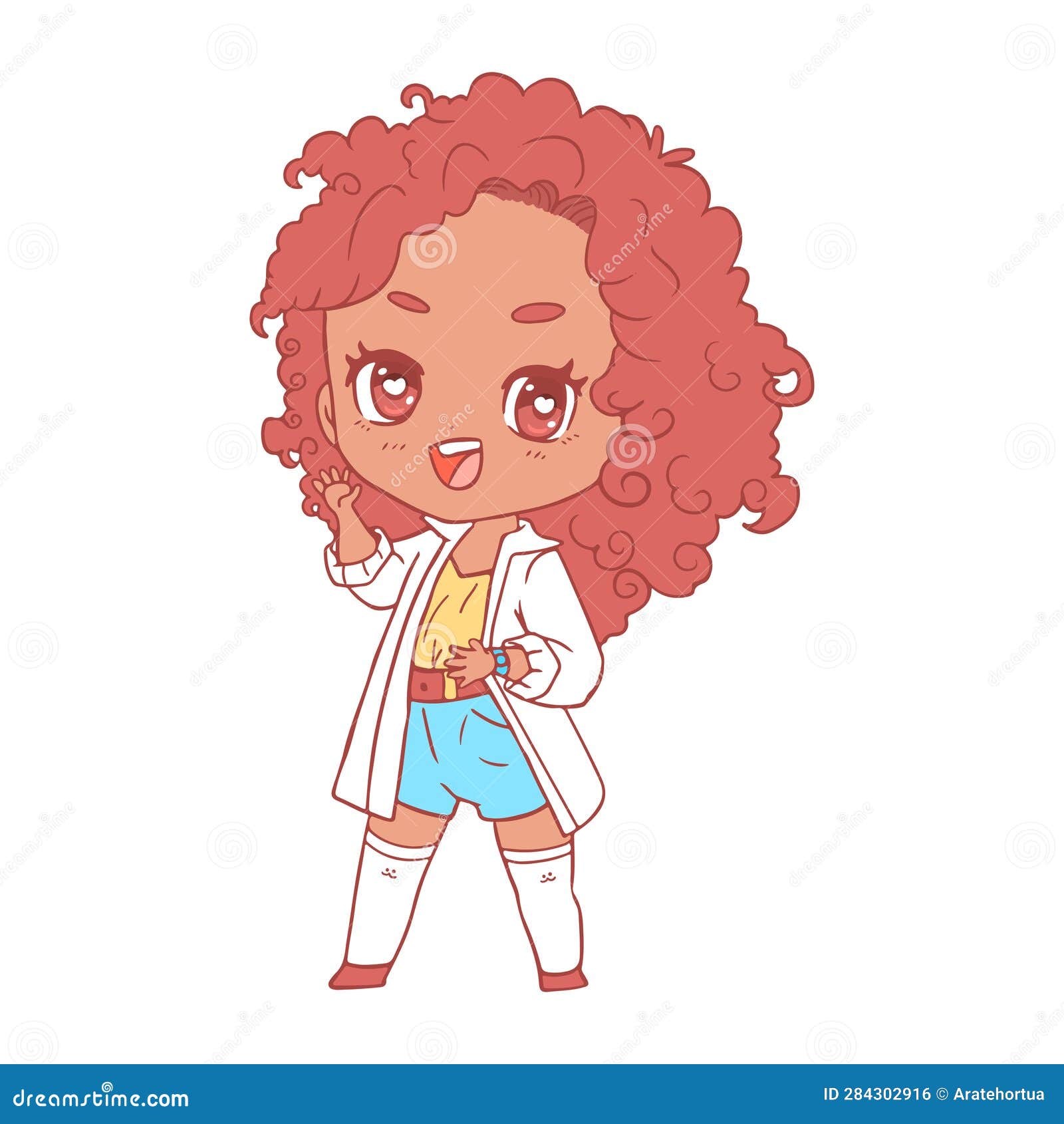 Vector Cartoon Chibi Girl Character Isolated Illustration Stock Vector ...