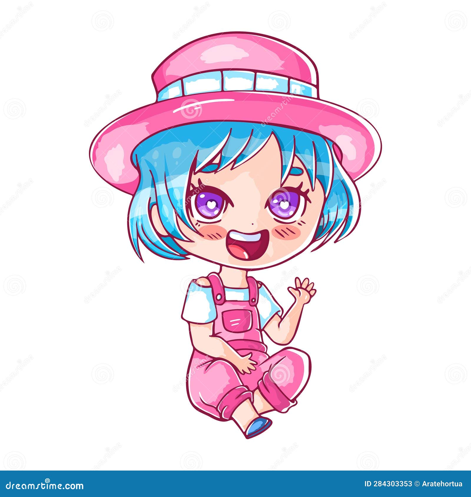 Vector Cartoon Chibi Girl Character Isolated Illustration Stock Vector ...