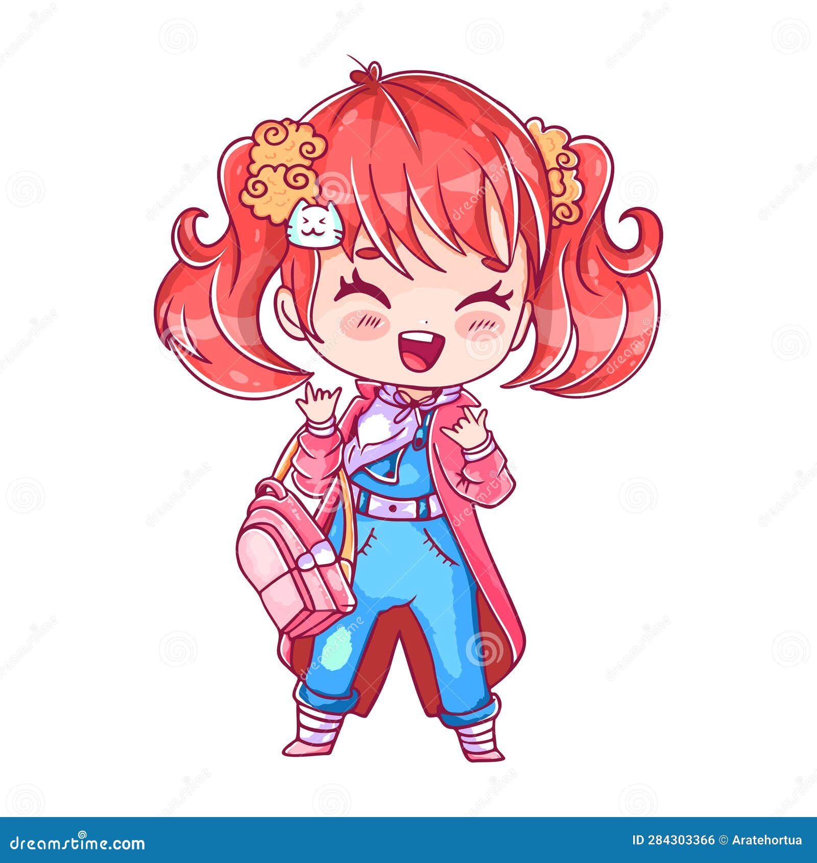 Vector Cartoon Chibi Girl Character Isolated Illustration Stock Vector ...