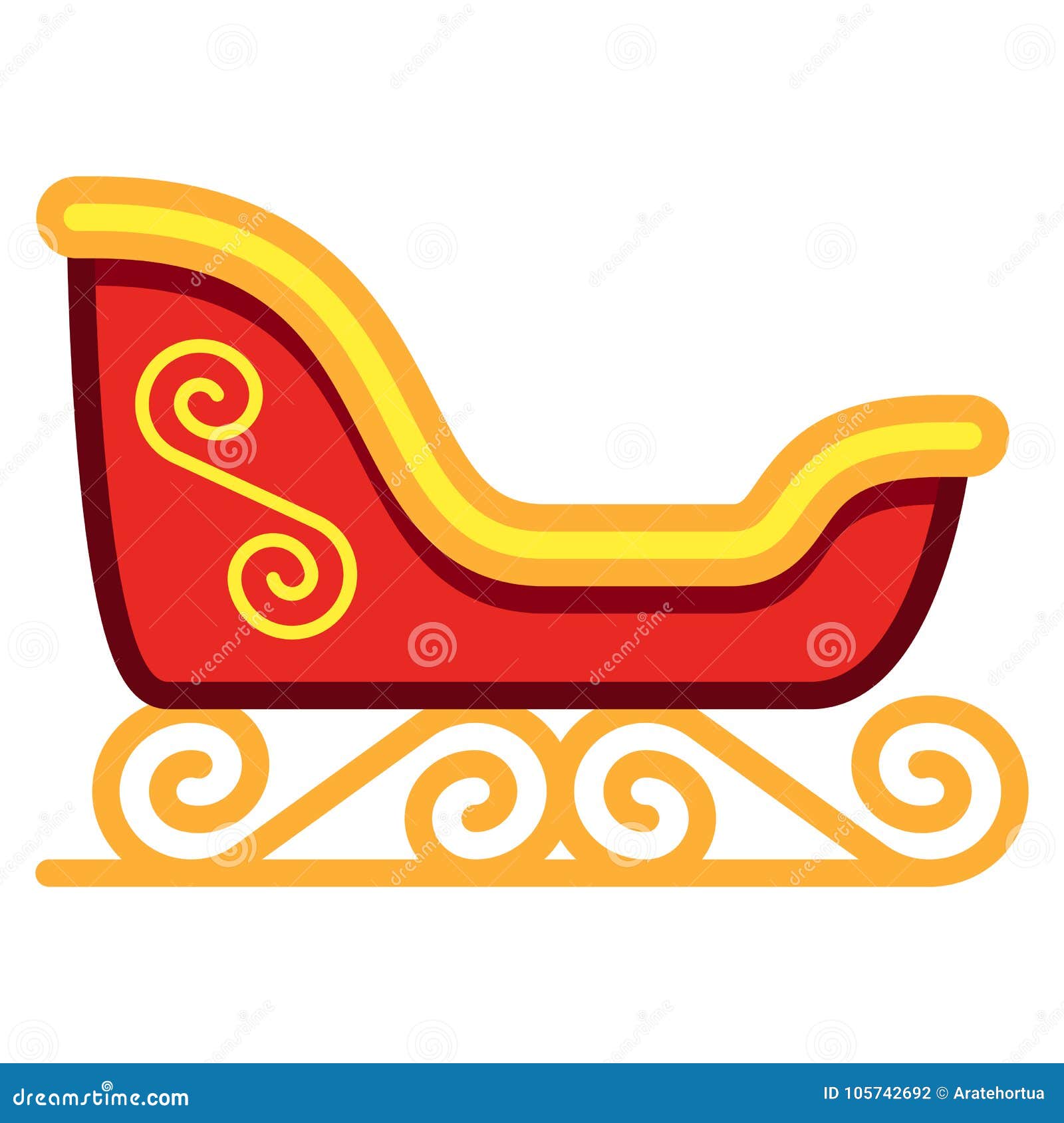 Sledge Isolated Coloring Page For Kids Cartoon Vector | CartoonDealer ...