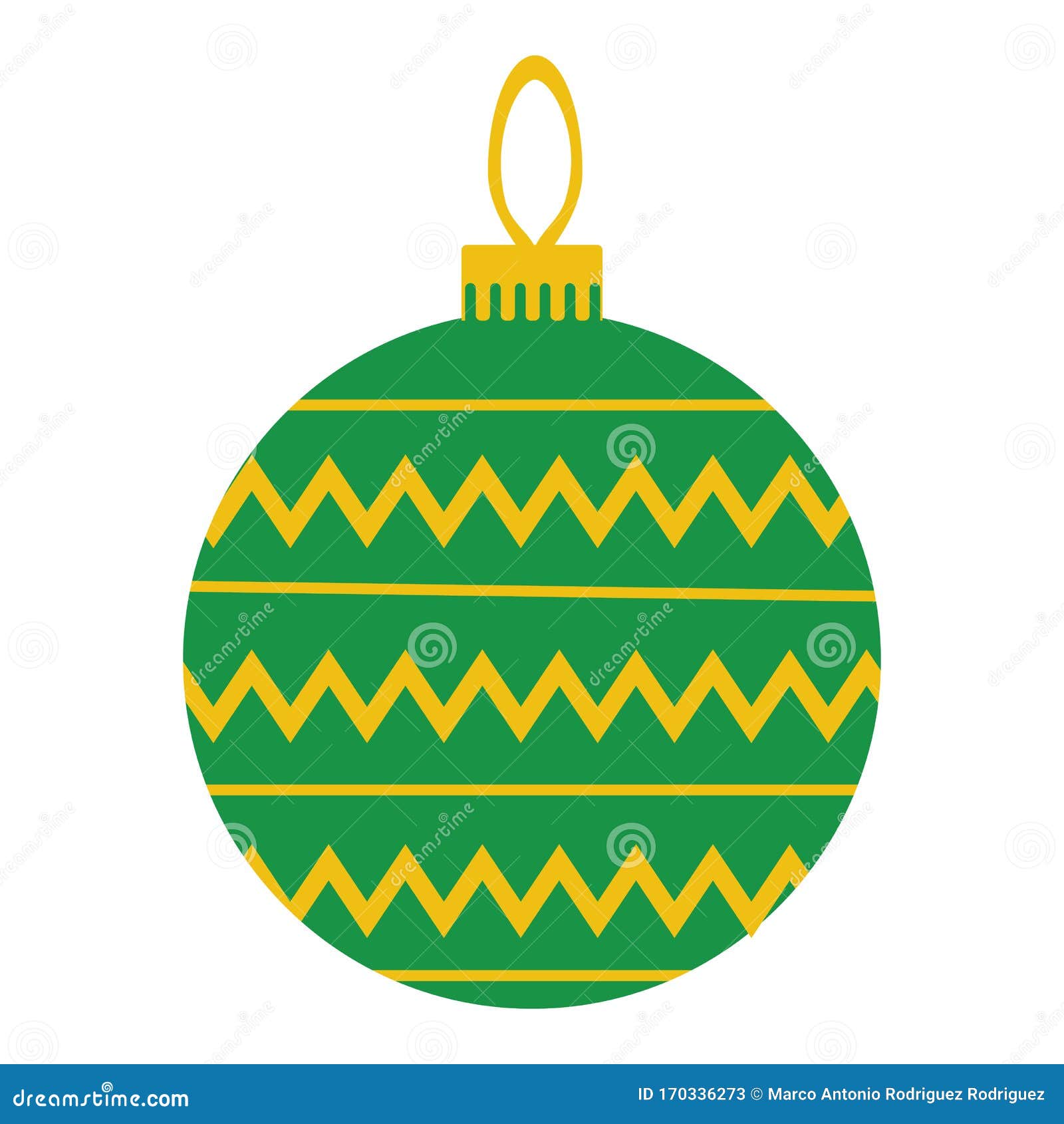 Vector Cartoon Christmas Sphere with Zigzag Isolated Stock Illustration ...