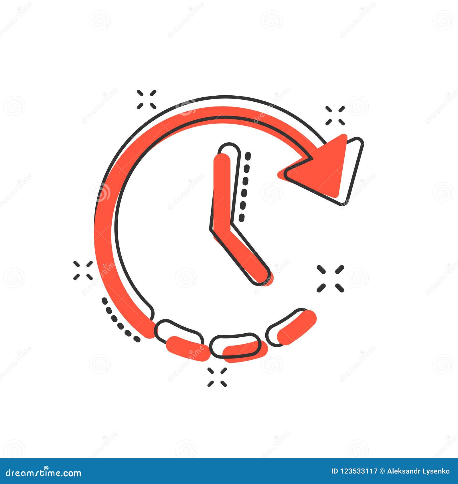 Vector Cartoon Clock Time Icon in Comic Style. Timer Sign Illustration ...