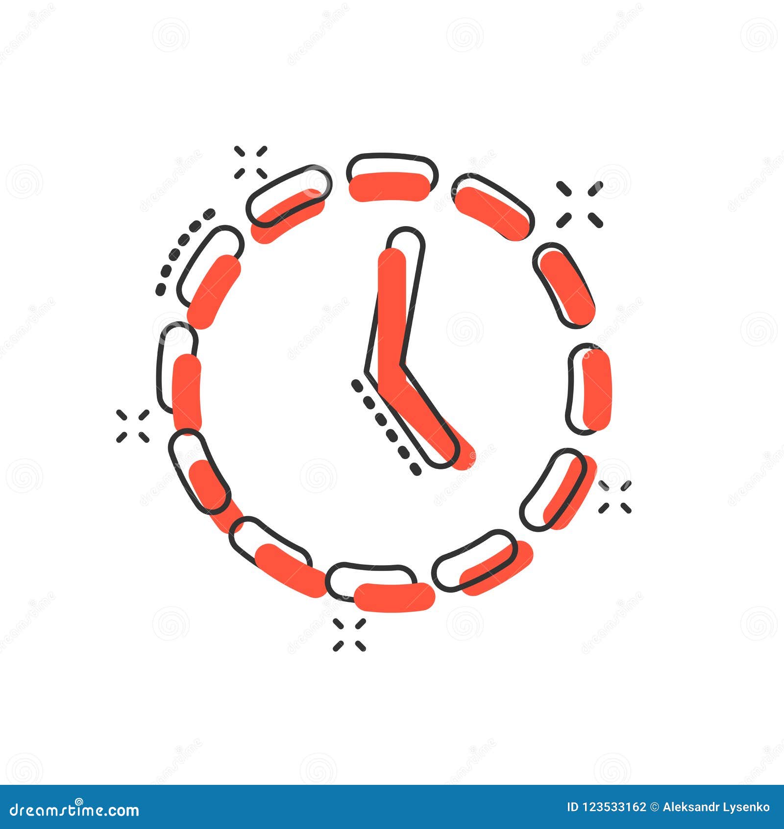 Vector Cartoon Clock Time Icon in Comic Style. Timer Sign Illustration ...