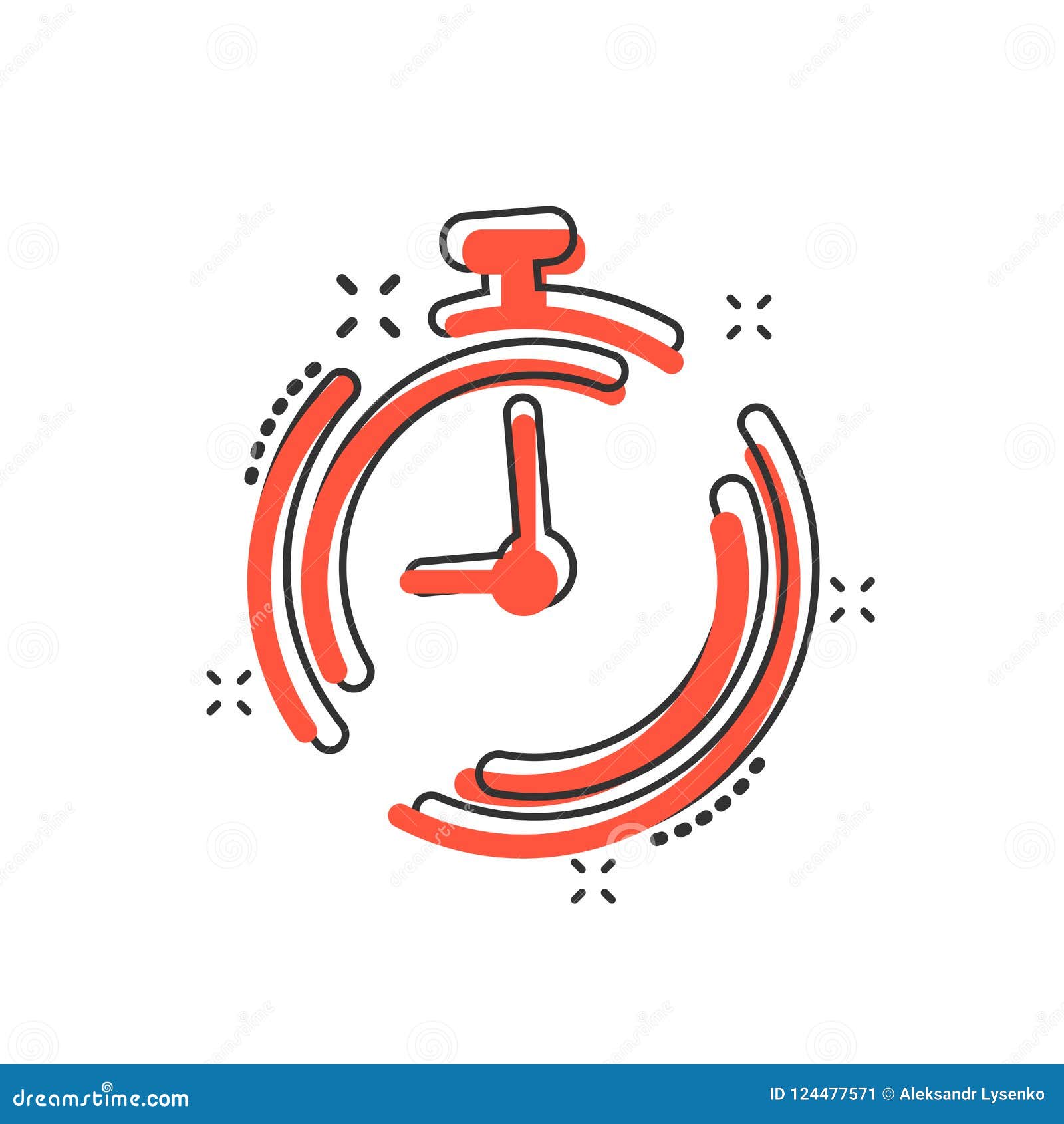 Vector Cartoon Clock Timer Icon in Comic Style. Time Alarm Concept ...