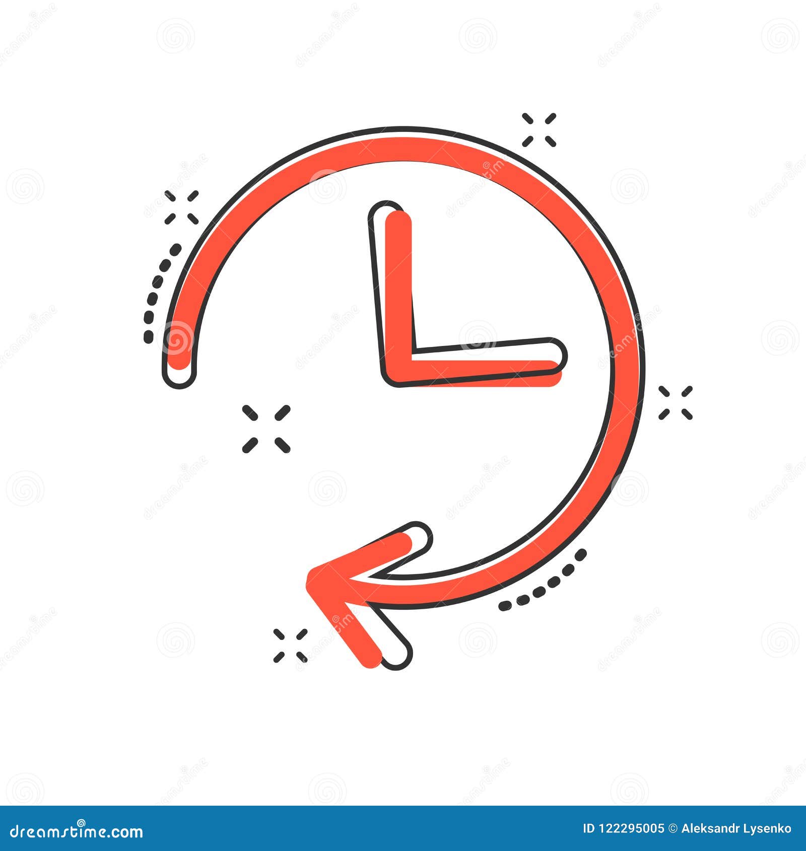 Vector Cartoon Clock Timer Icon in Comic Style. Watch Sign Illus Stock ...