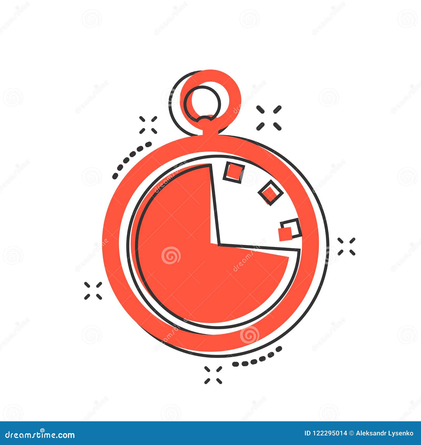 Vector Cartoon Clock Timer Icon in Comic Style. Watch Sign Illus Stock ...