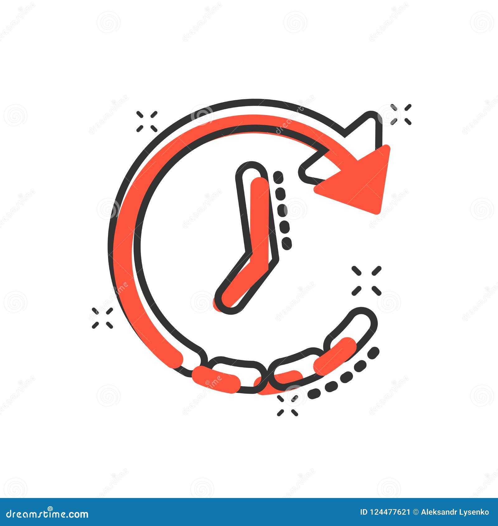 Vector Cartoon Clock Timer Icon in Comic Style. Watch Sign Illus Stock ...