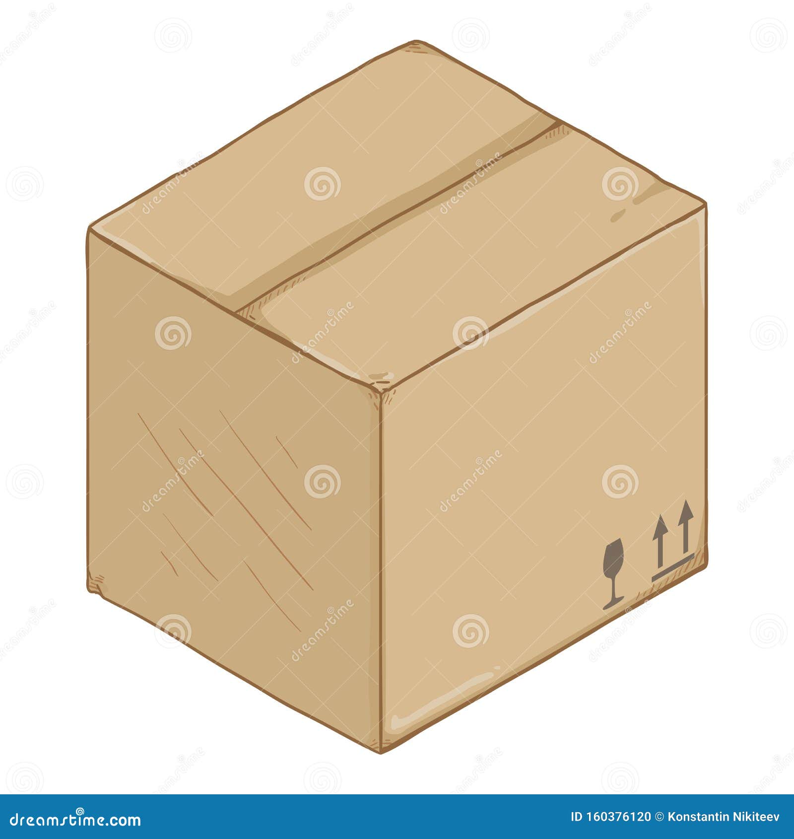 Vector Cartoon Cardboard Box Stock Vector - Illustration of storage ...