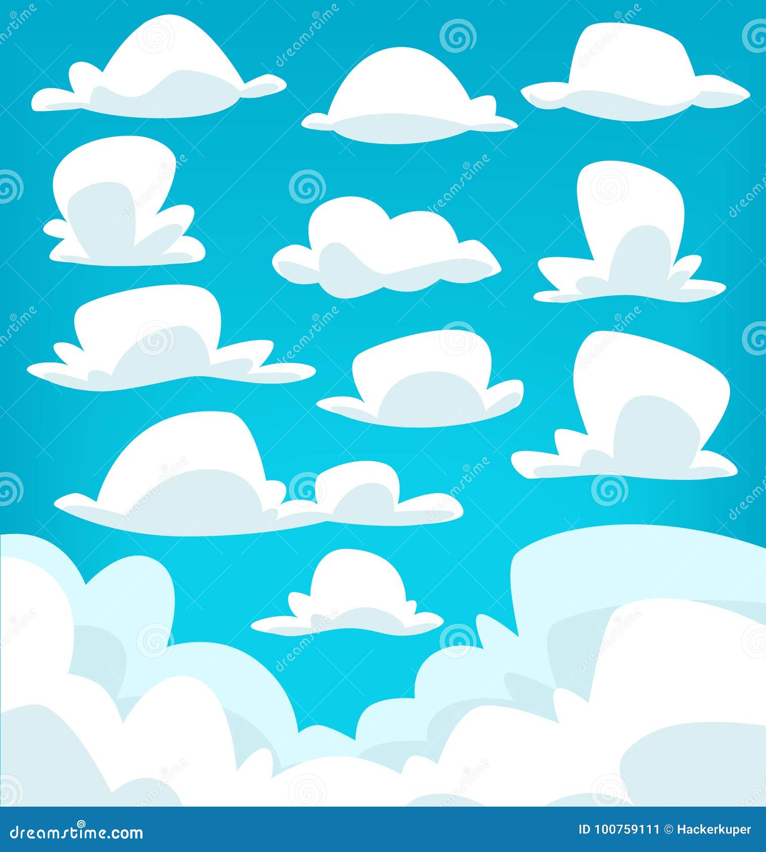 Vector Cartoon Cloud Drawing Illustration Collection Set Stock Vector ...