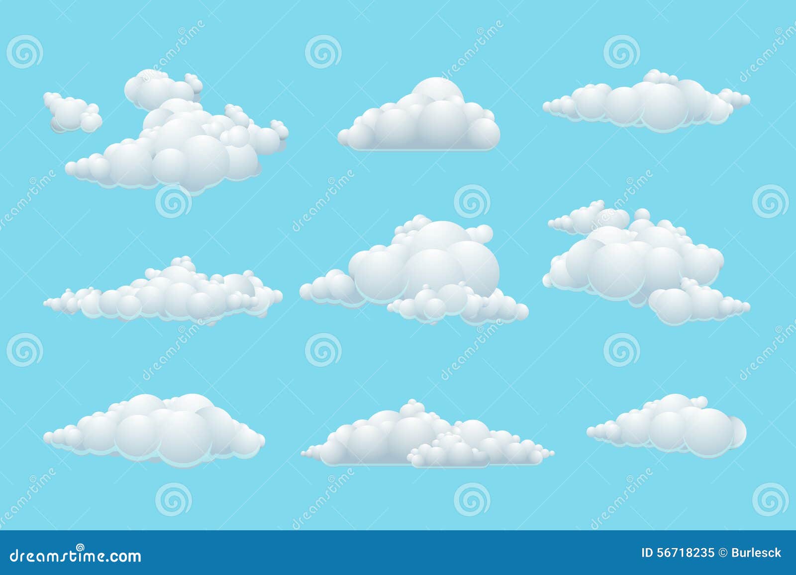 Vector cartoon cloud set stock vector. Illustration of decoration ...