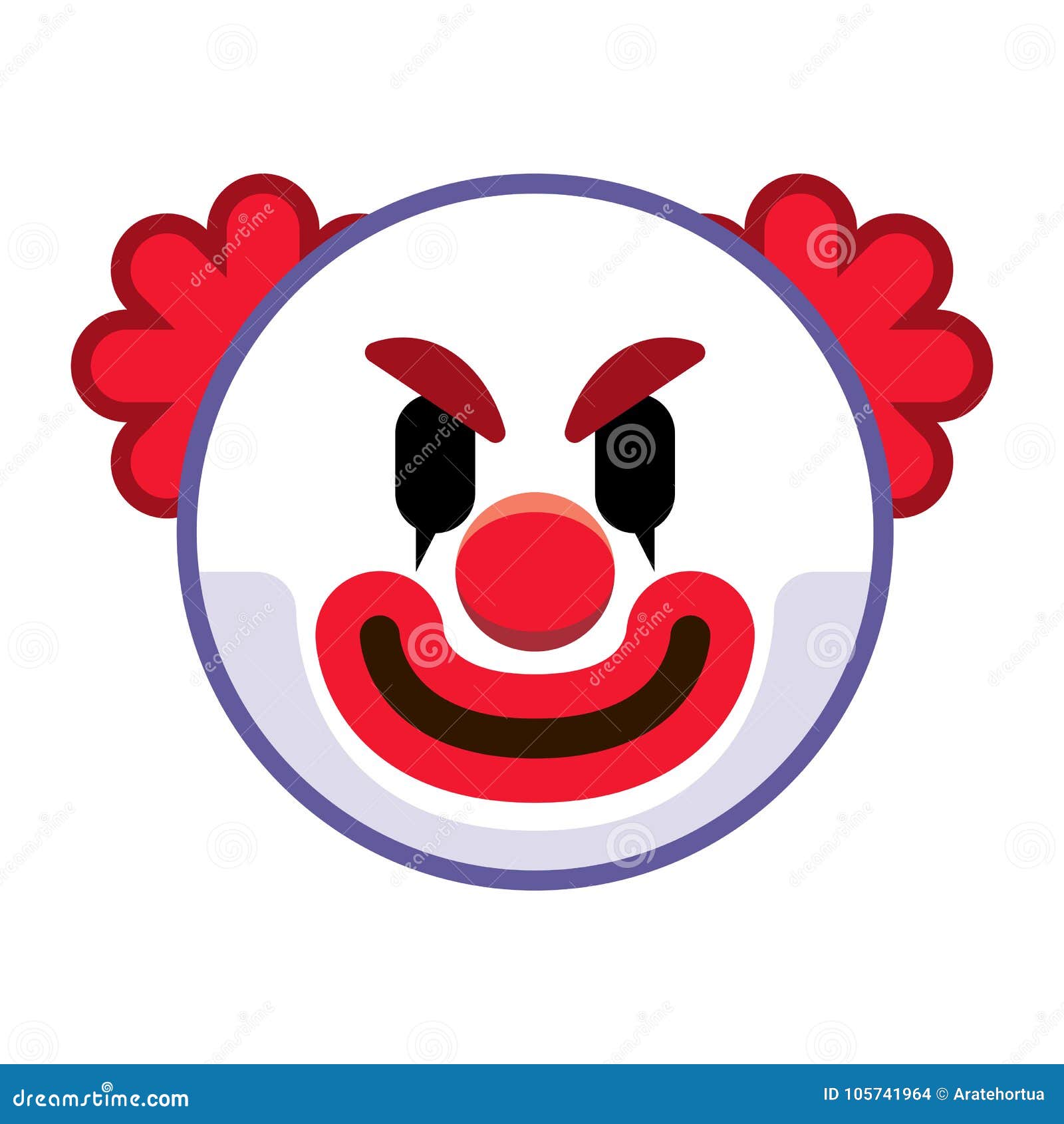 Cartoon Clown Emoji Isolated On White Background Royalty-Free Stock ...