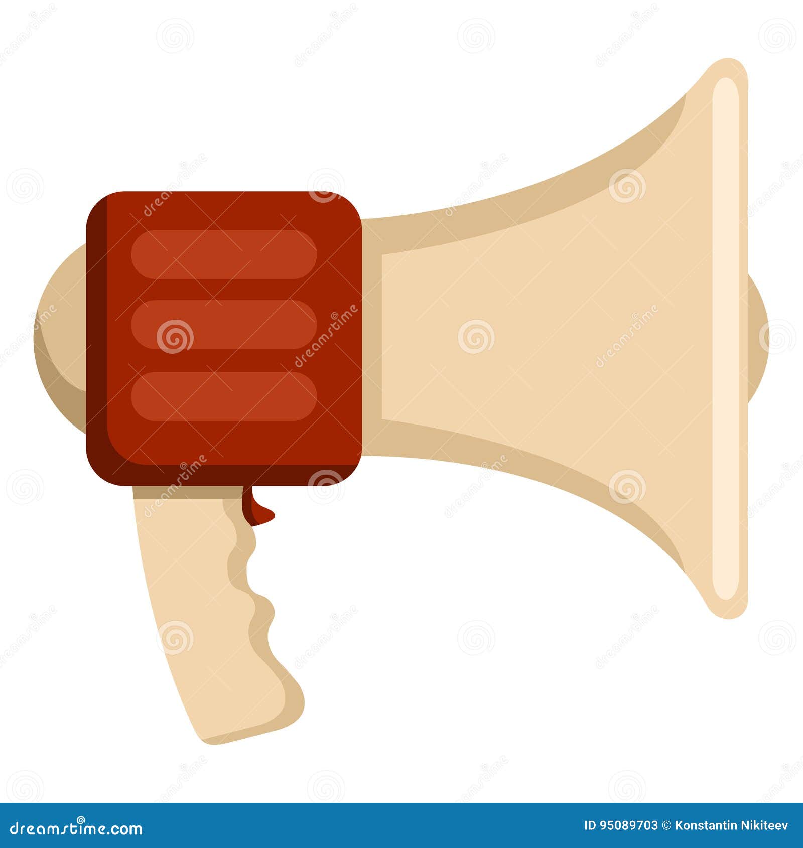 Vector Cartoon Color Flat Icon - Bullhorn Stock Vector - Illustration ...