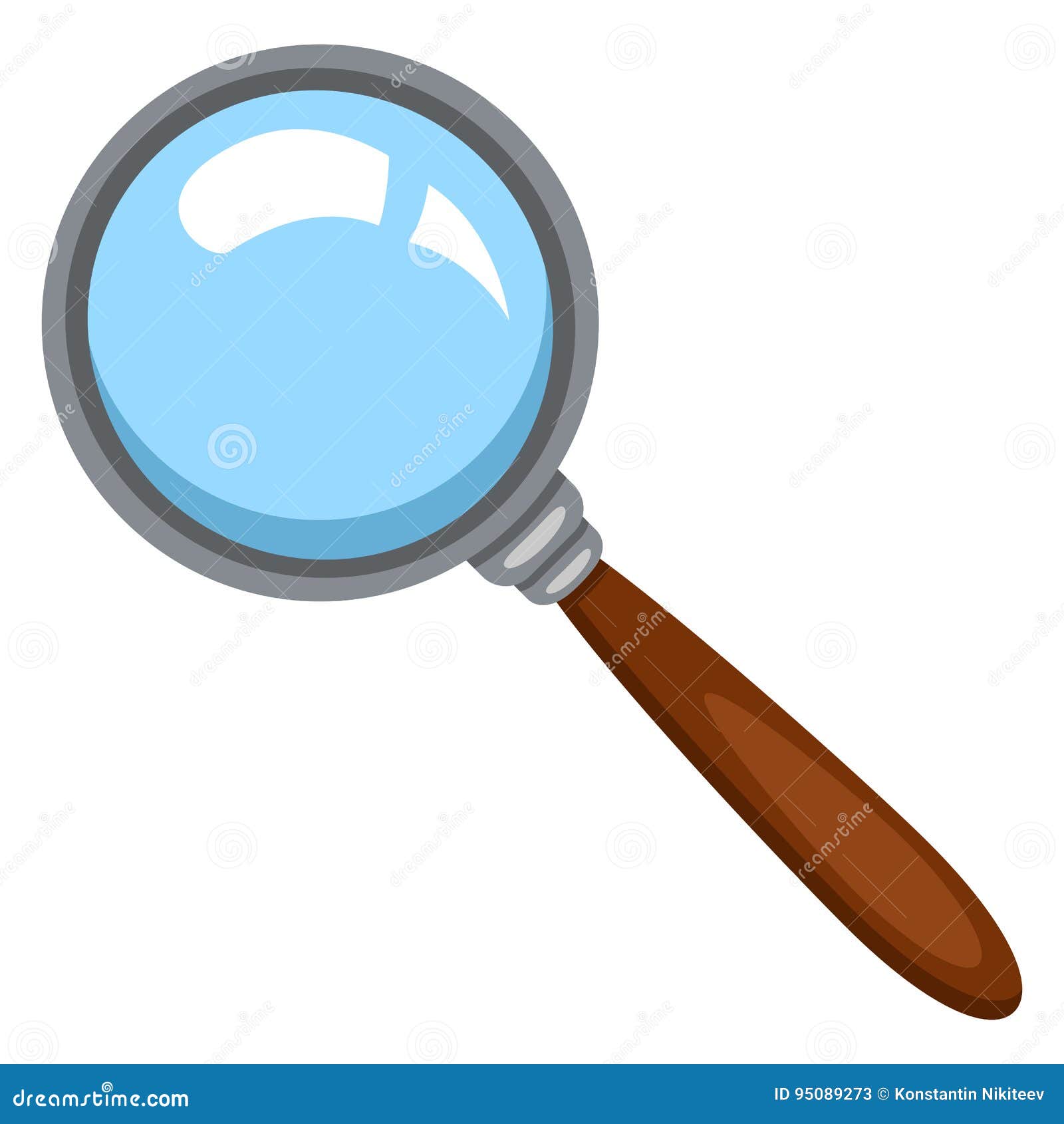Vector Cartoon Color Flat Icon - Magnifying Glass Stock Vector ...