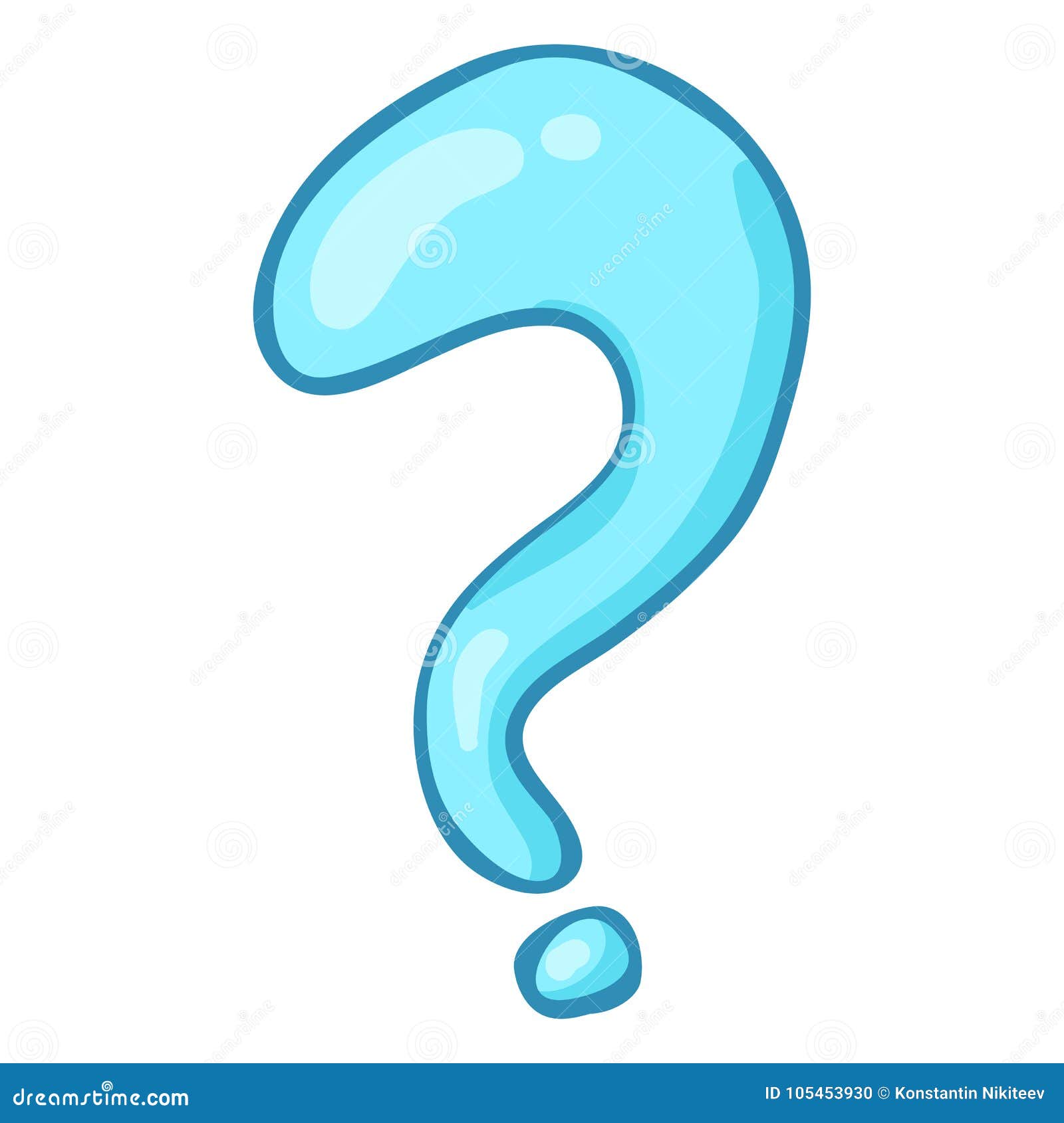 Vector Cartoon Color Question Mark on Isolated White Background Stock ...