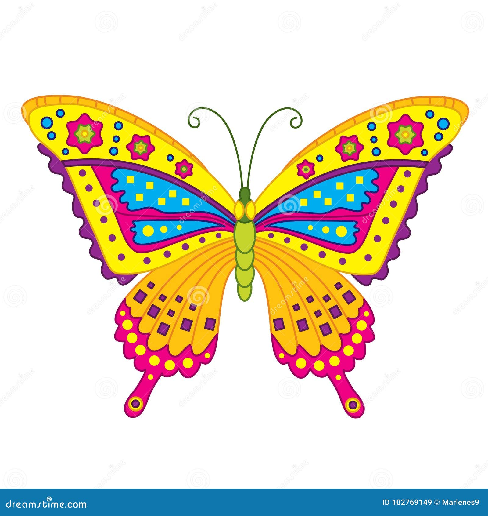 Vector Colorful Butterfly stock vector. Illustration of purple - 102769149